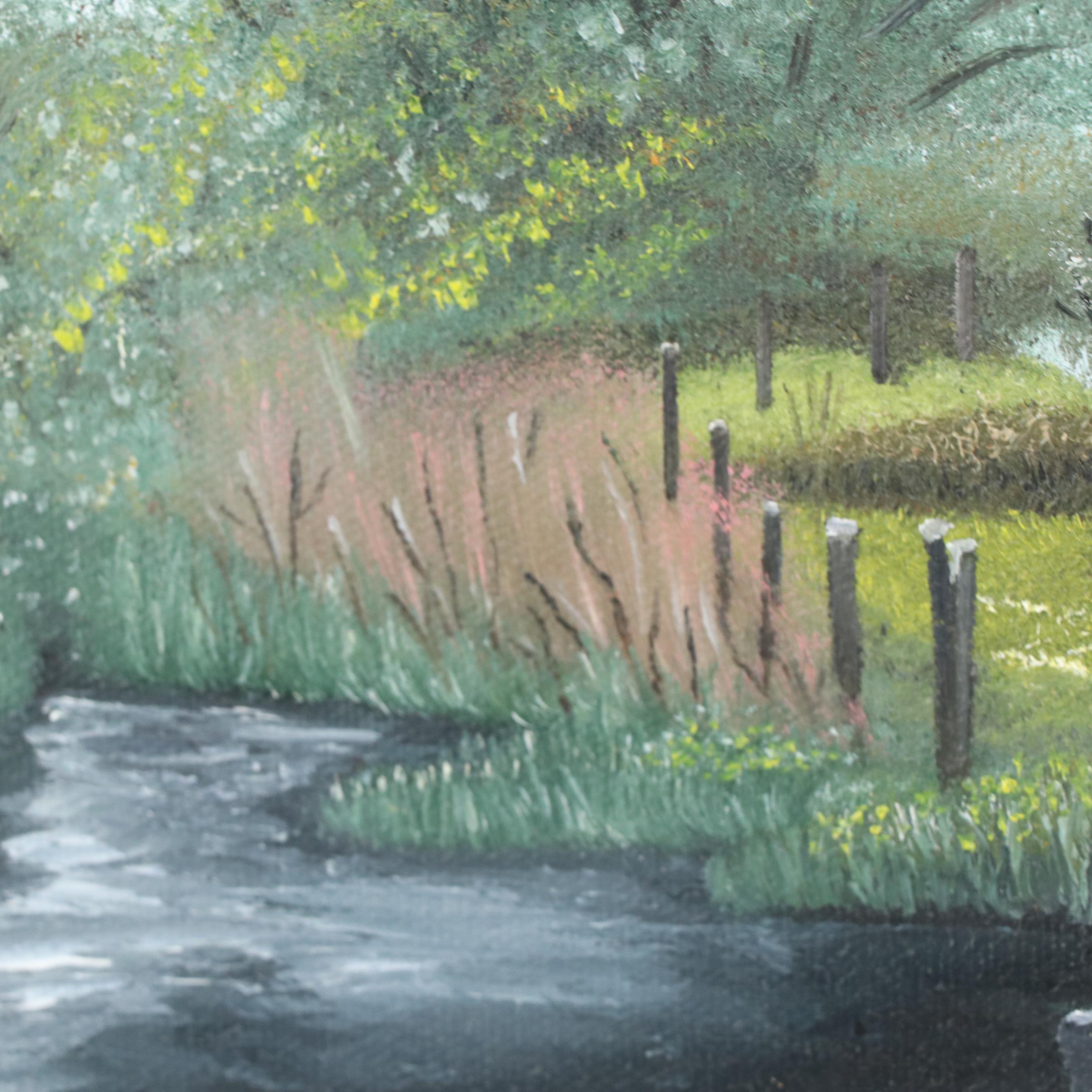 Lyne Duguay Lake Landscape Oil Painting | EBTH