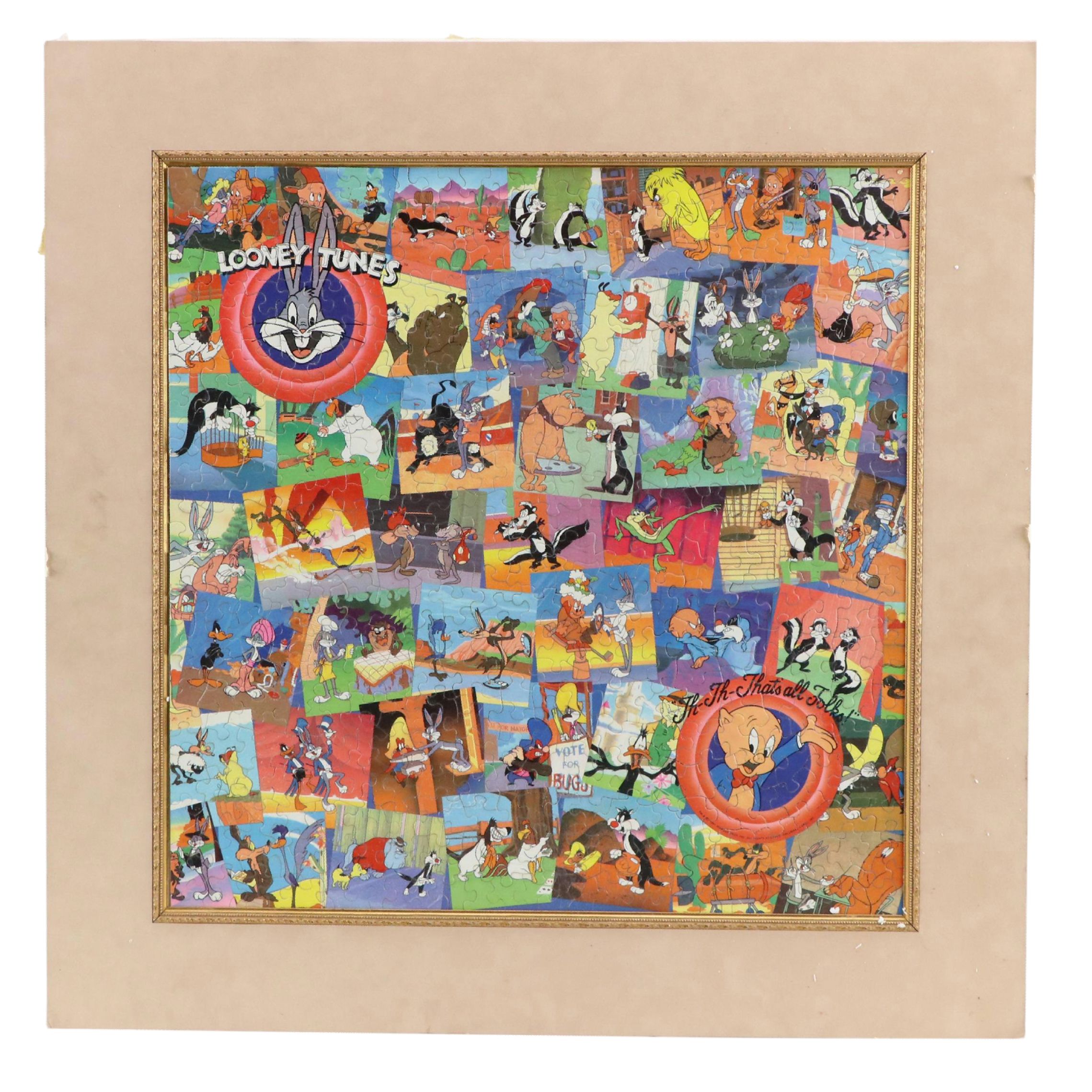 Matted Jigsaw Puzzle of Looney Tunes, 1991 | Everything But The House