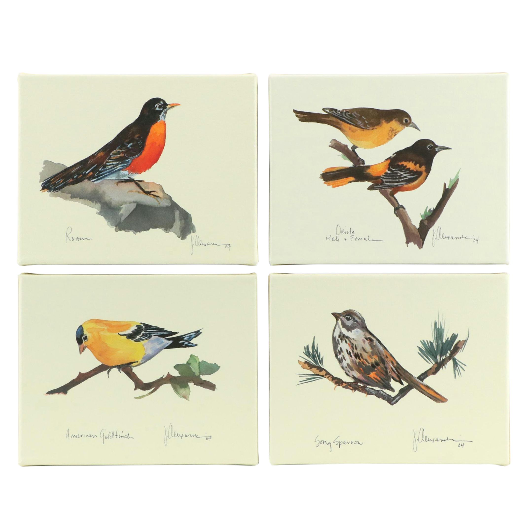 Giclées of Birds Including Robin, Oriole, Goldfinch, and Sparrow, Circa ...