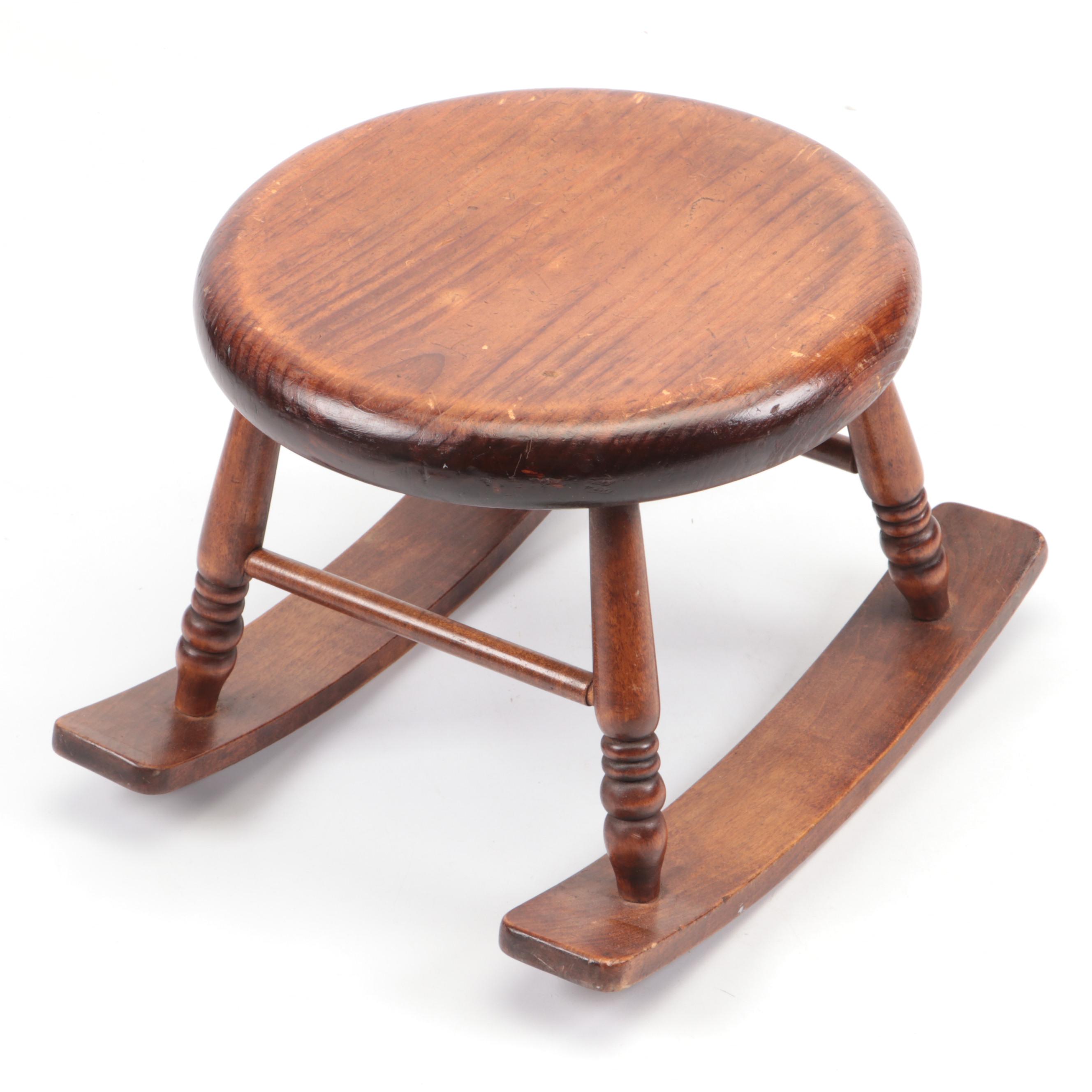 Colonial Style Oak Rocking Footstool, 20th Century | Everything But The ...