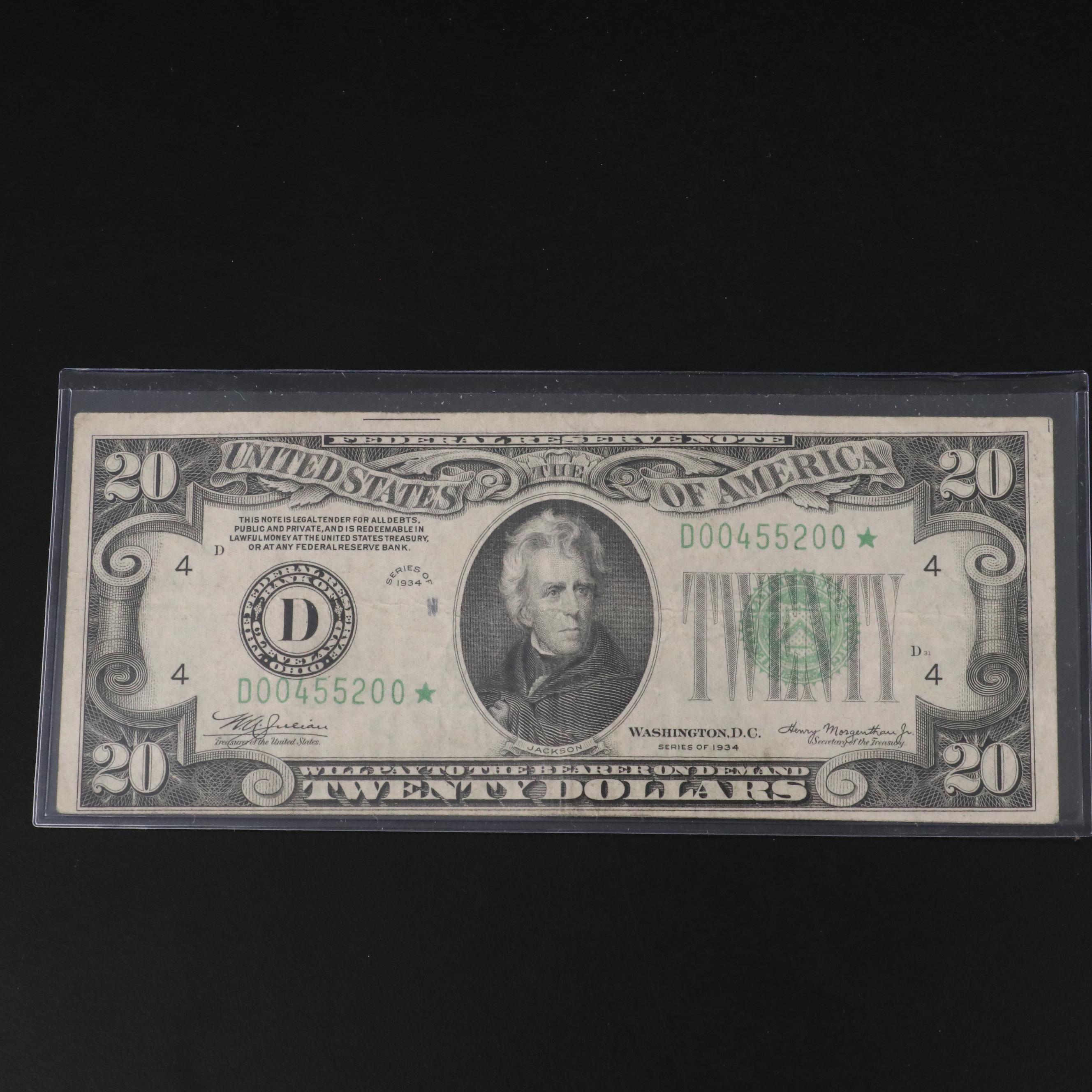 Group of Ten Different U.S. Star Notes with a 1934 Federal Reserve Star ...