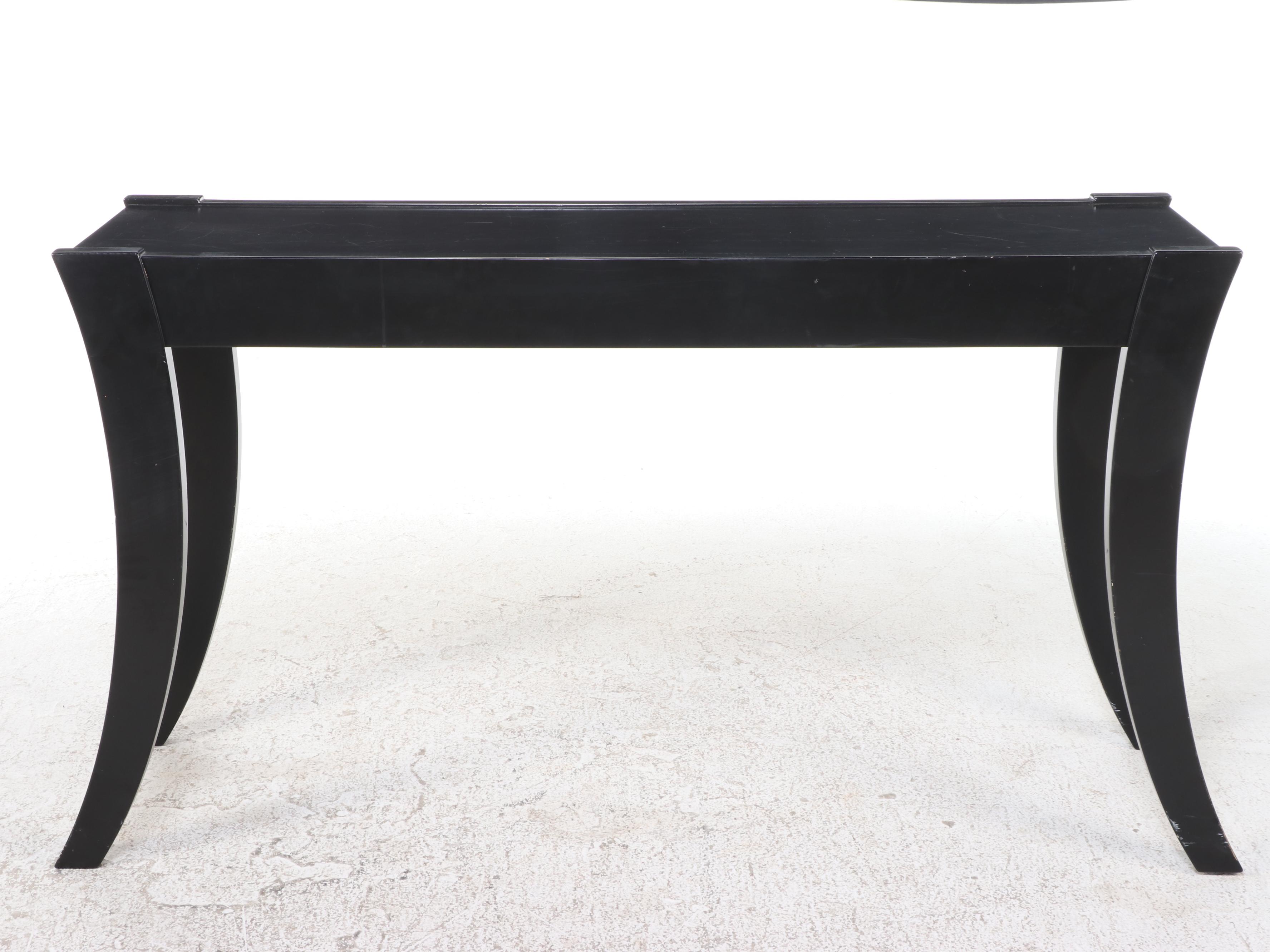 Modernist Style Ebonized Wood Console Table | EBTH