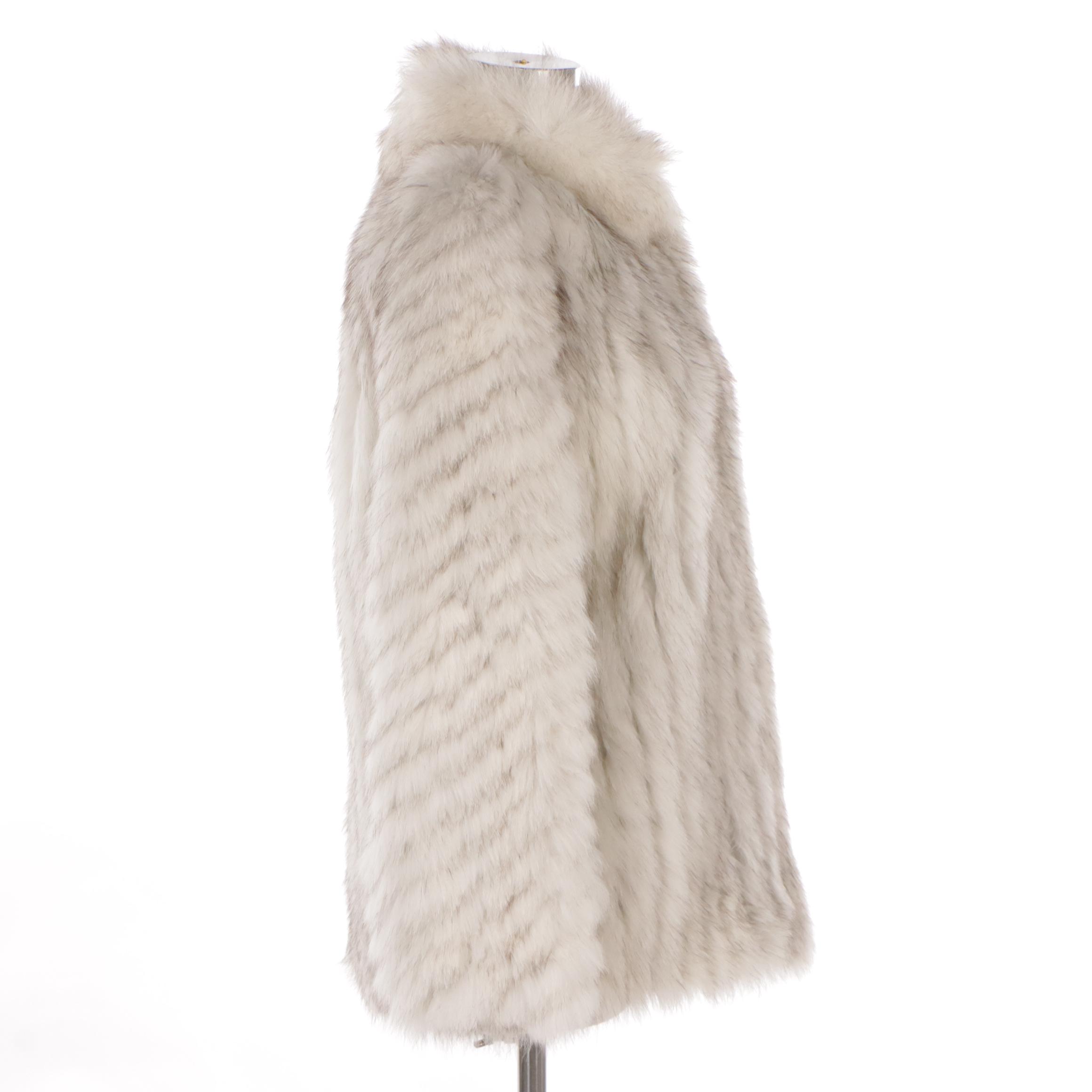 Saga Corded Blue Fox Fur Coat | Everything But The House