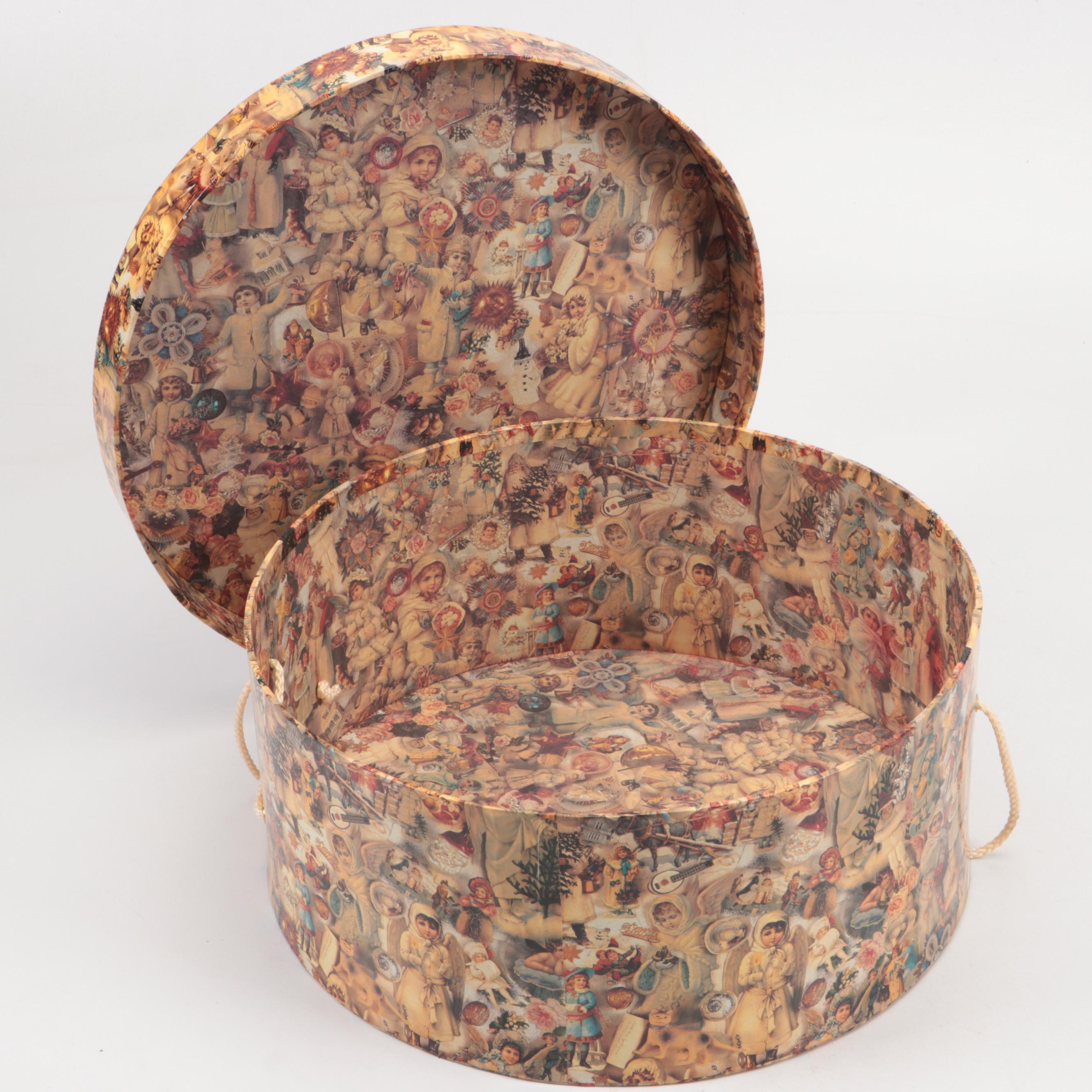 Princess of Algonquin Sewing Notions Box with Paper-Decorated Hat Box ...