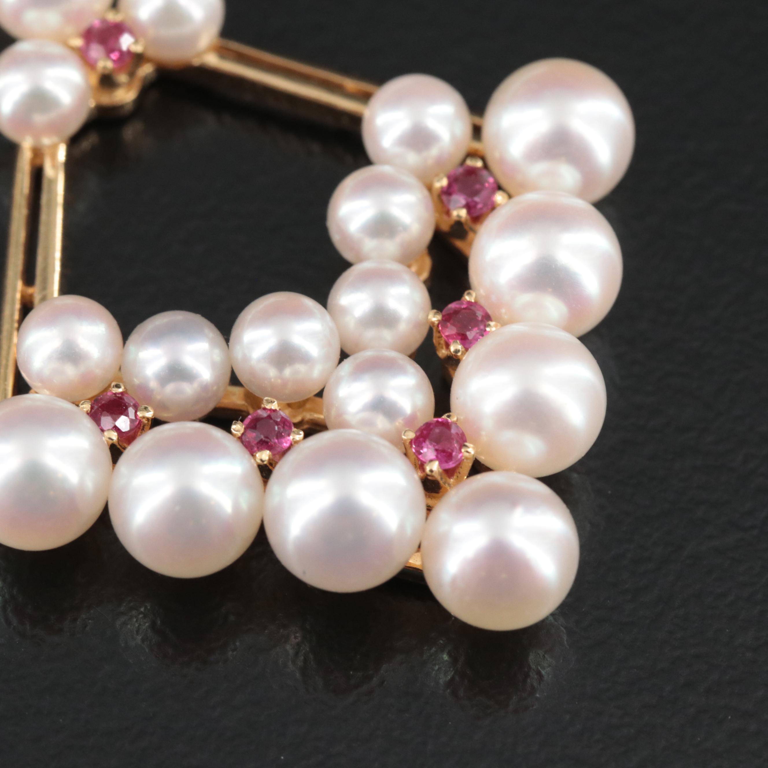Mikimoto 18K Pearl and Ruby Collar Necklace | Everything But The House