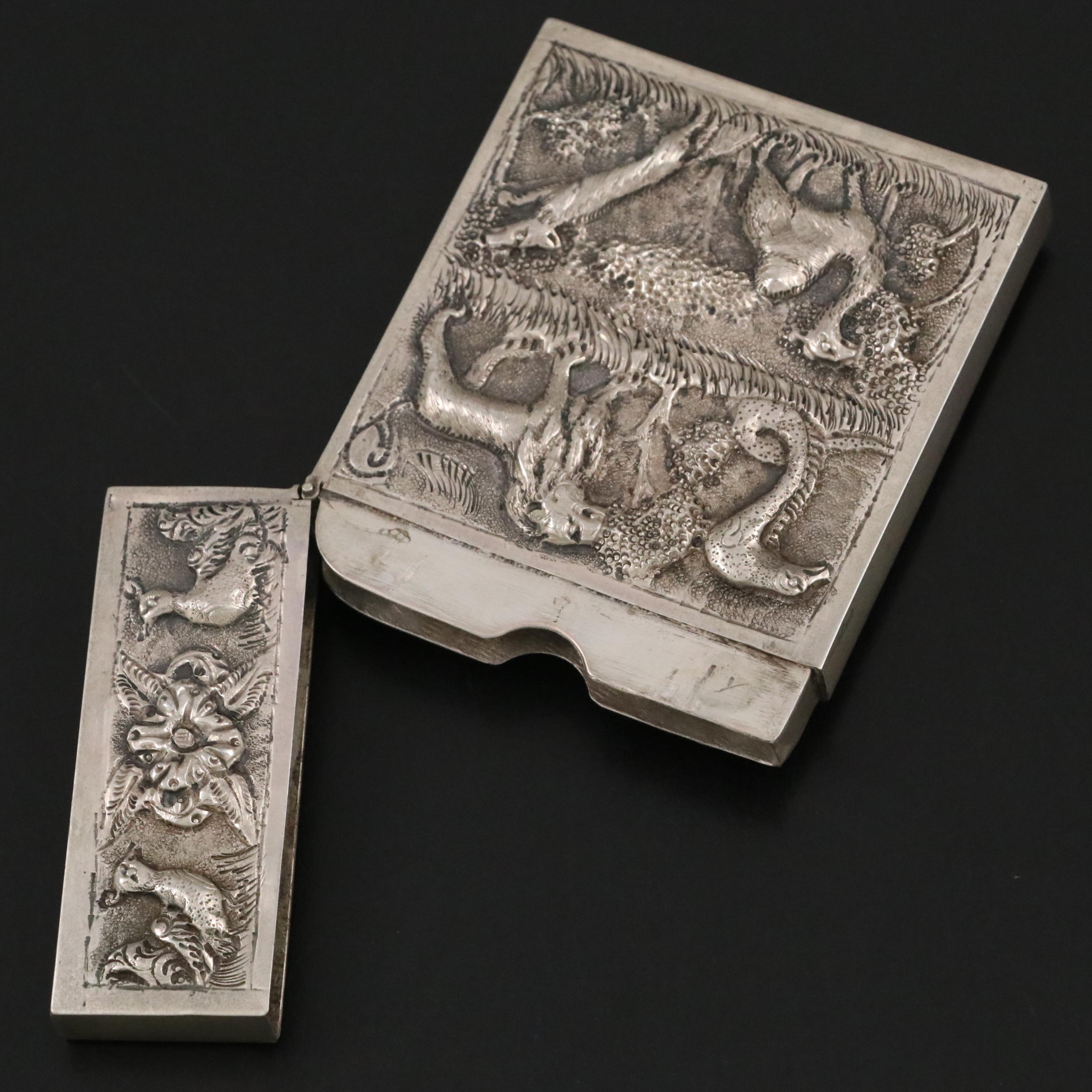 Repoussé Metal Card Case with Animal Motifs | EBTH