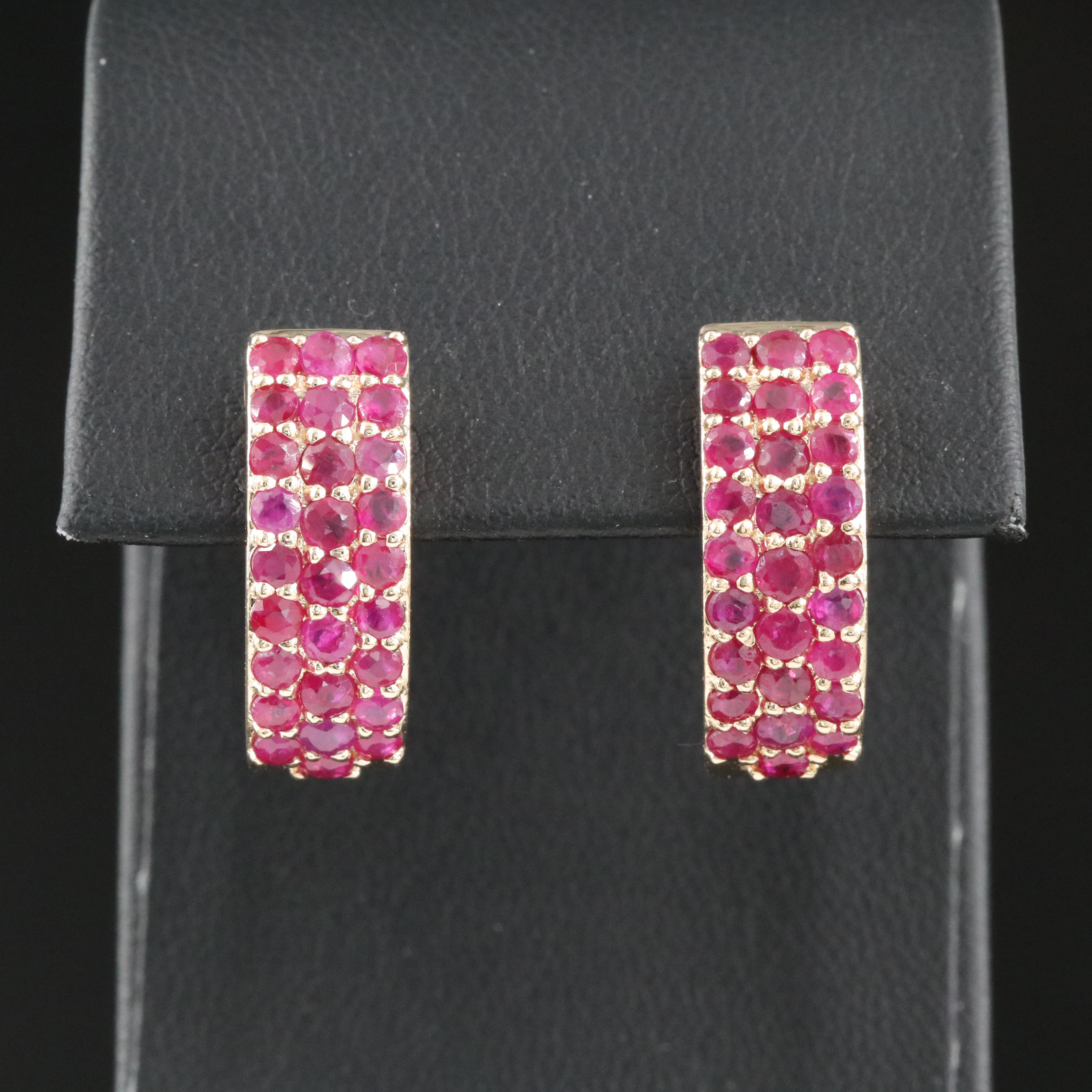 14K Ruby Hoop Earrings | EBTH