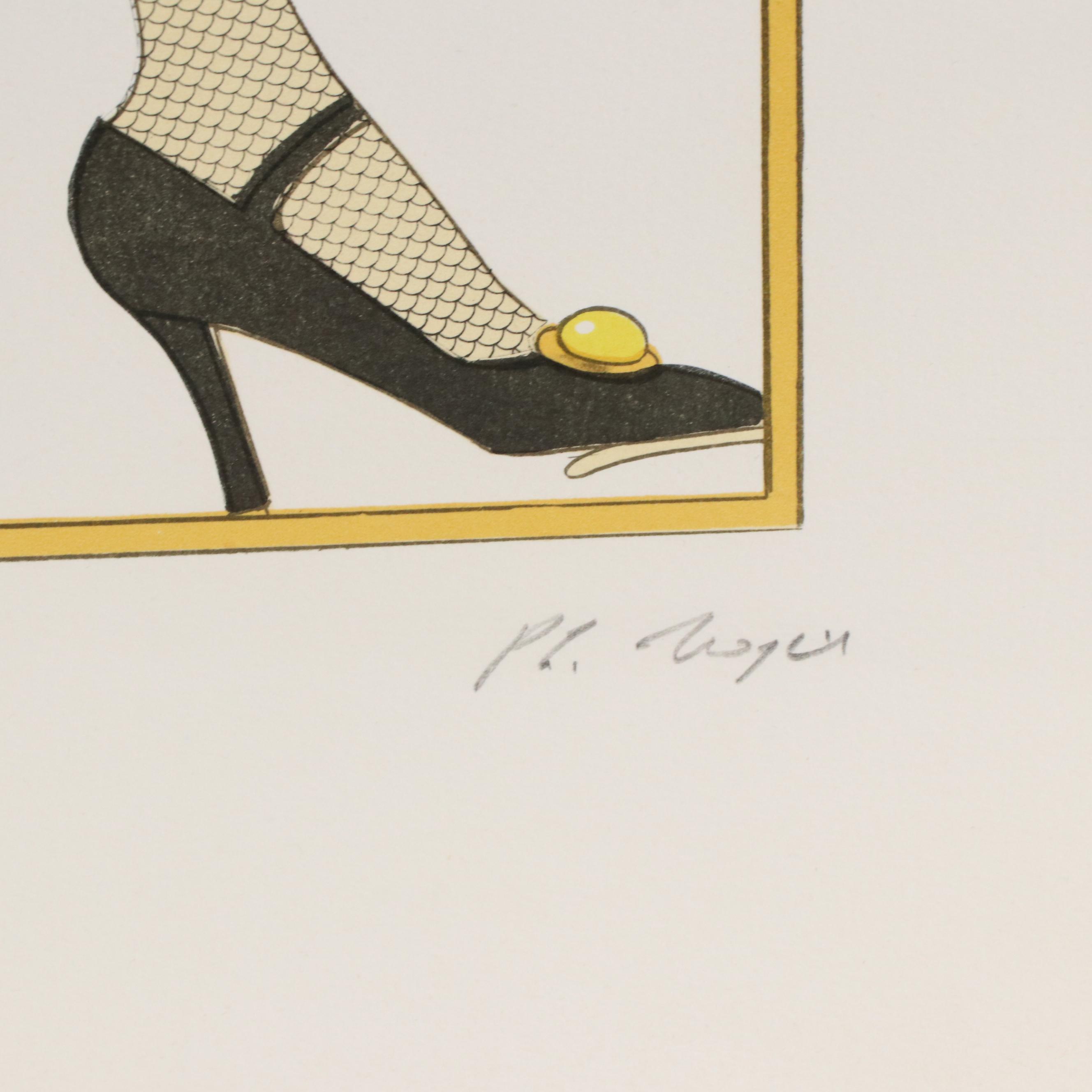 Philippe Henri Noyer Color Lithograph "Young Lady With Parrots" | EBTH