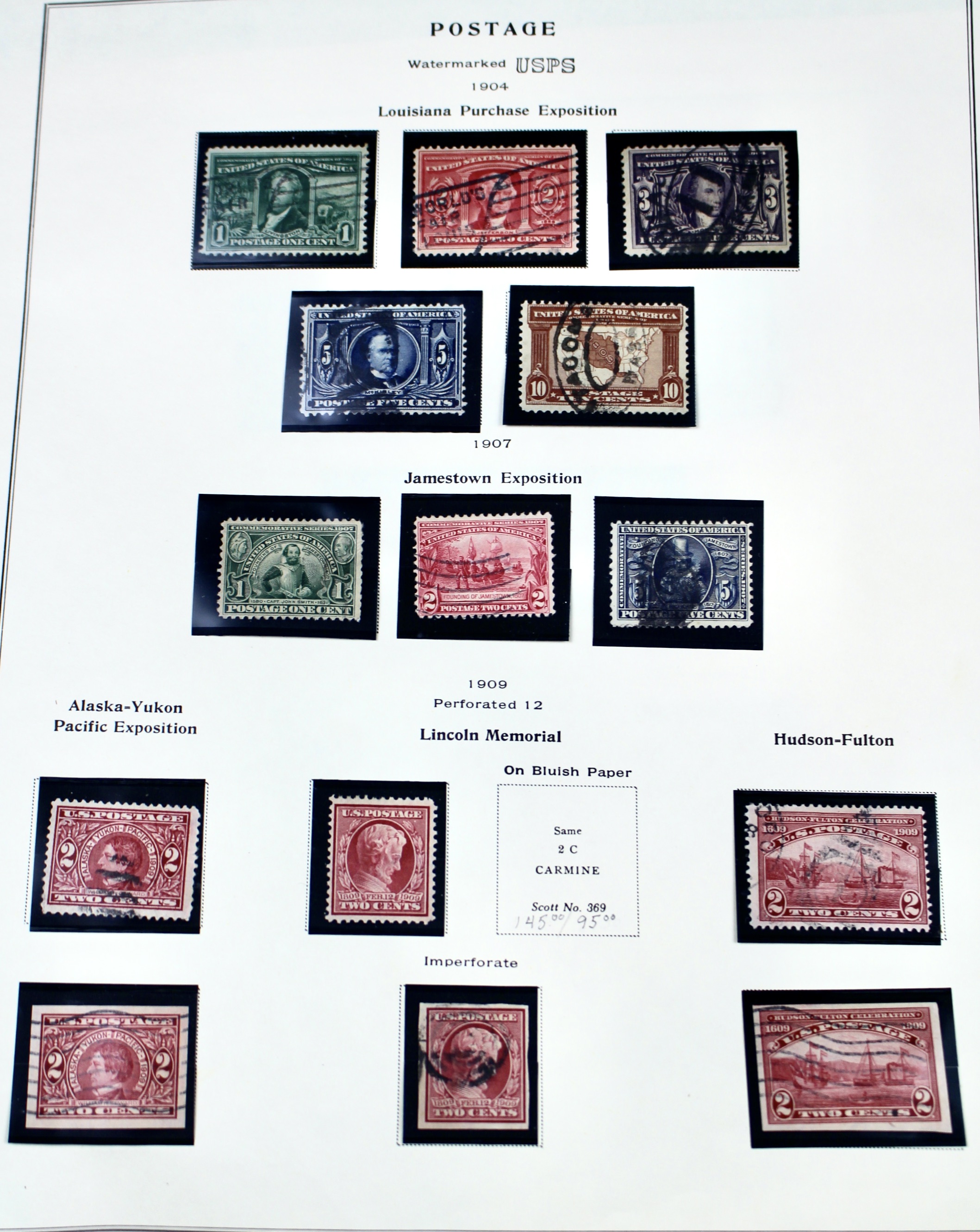 Early U.S. Commemorative Postage Stamp Collection, 1901 to 1935 ...