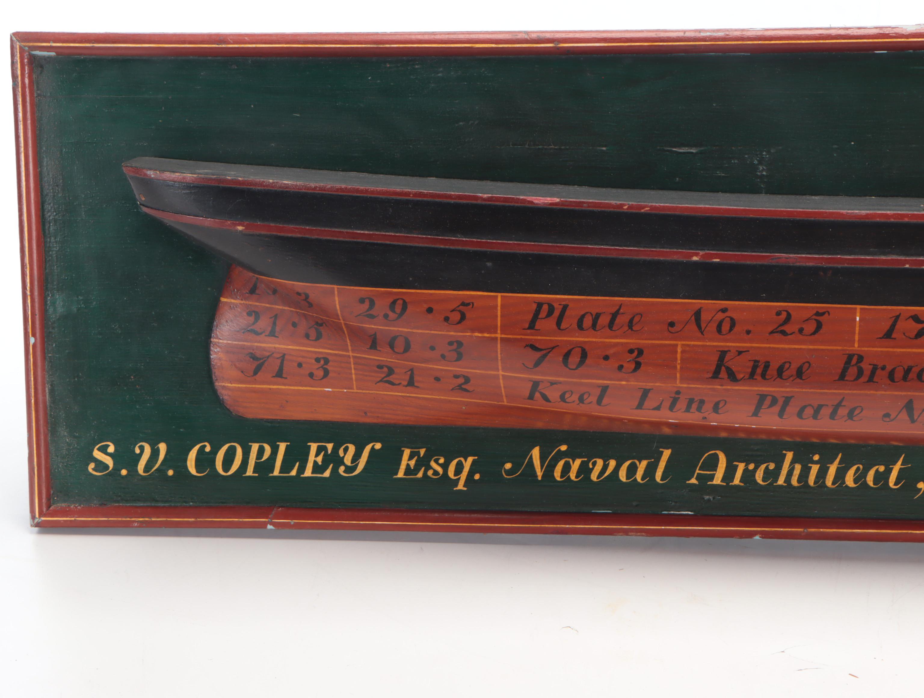 S. V. Copley Naval Architect Model Half-Hull Mount Model of Ship No. 11 ...