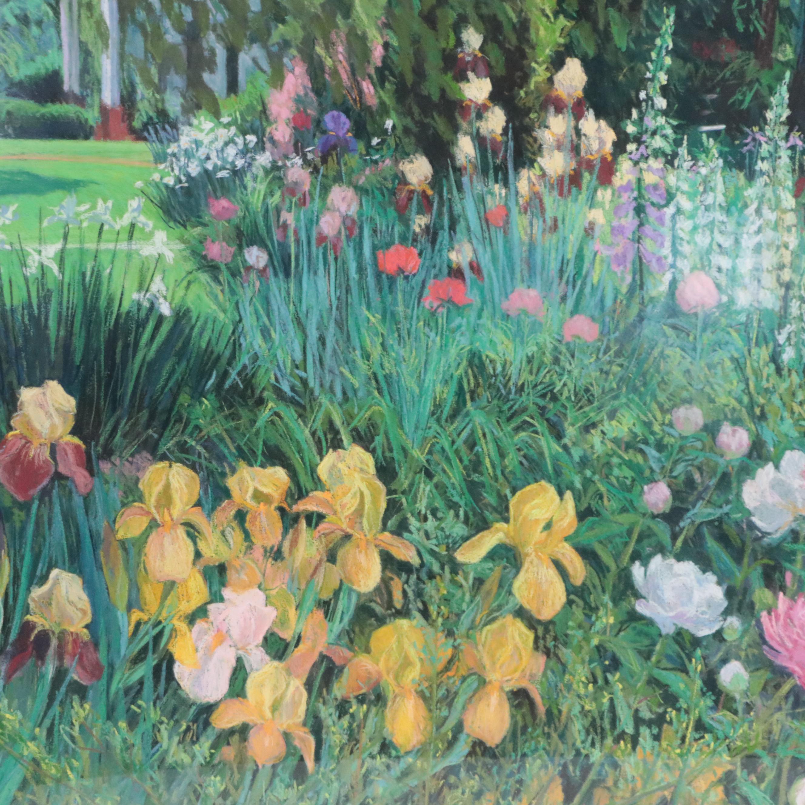 Elsie Dinsmore Popkin Pastel Drawing "Dr. Spurr's Garden - Irises ...