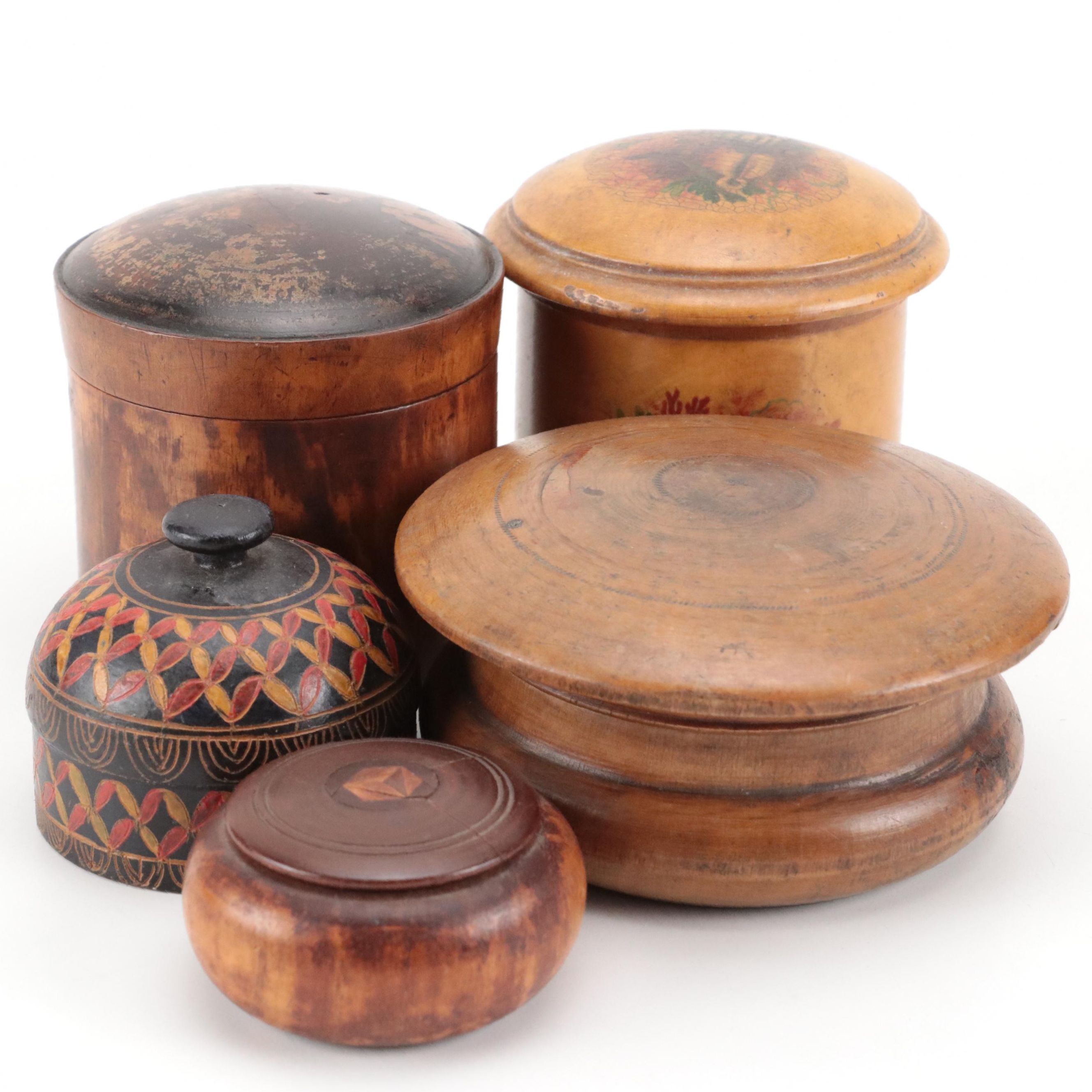 Floral Motif Wood Box with Finished Wood Powder Box and More ...