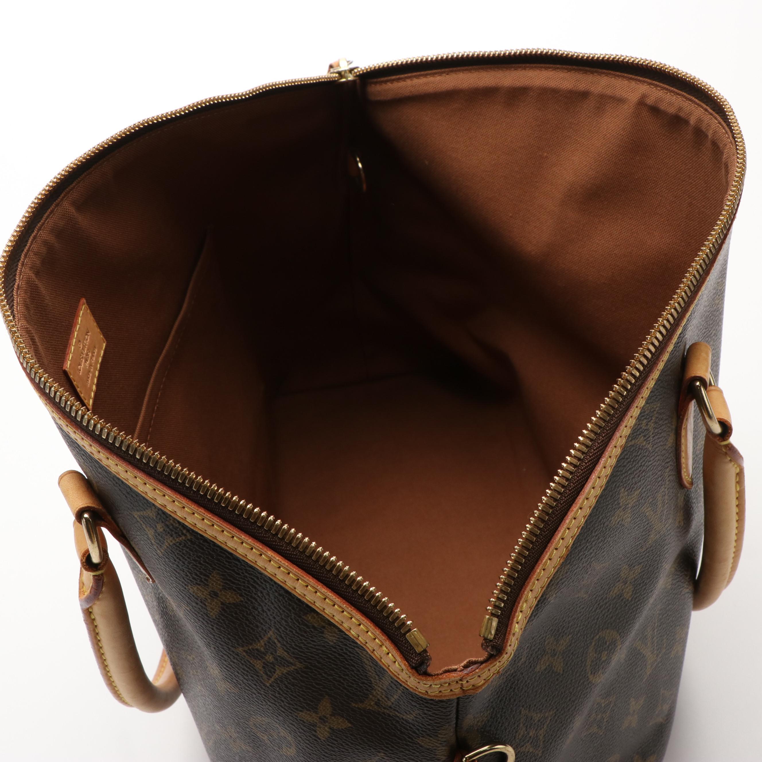 Louis Vuitton Lockit Horizontal Shoulder Tote in Brown Monogram Canvas ...