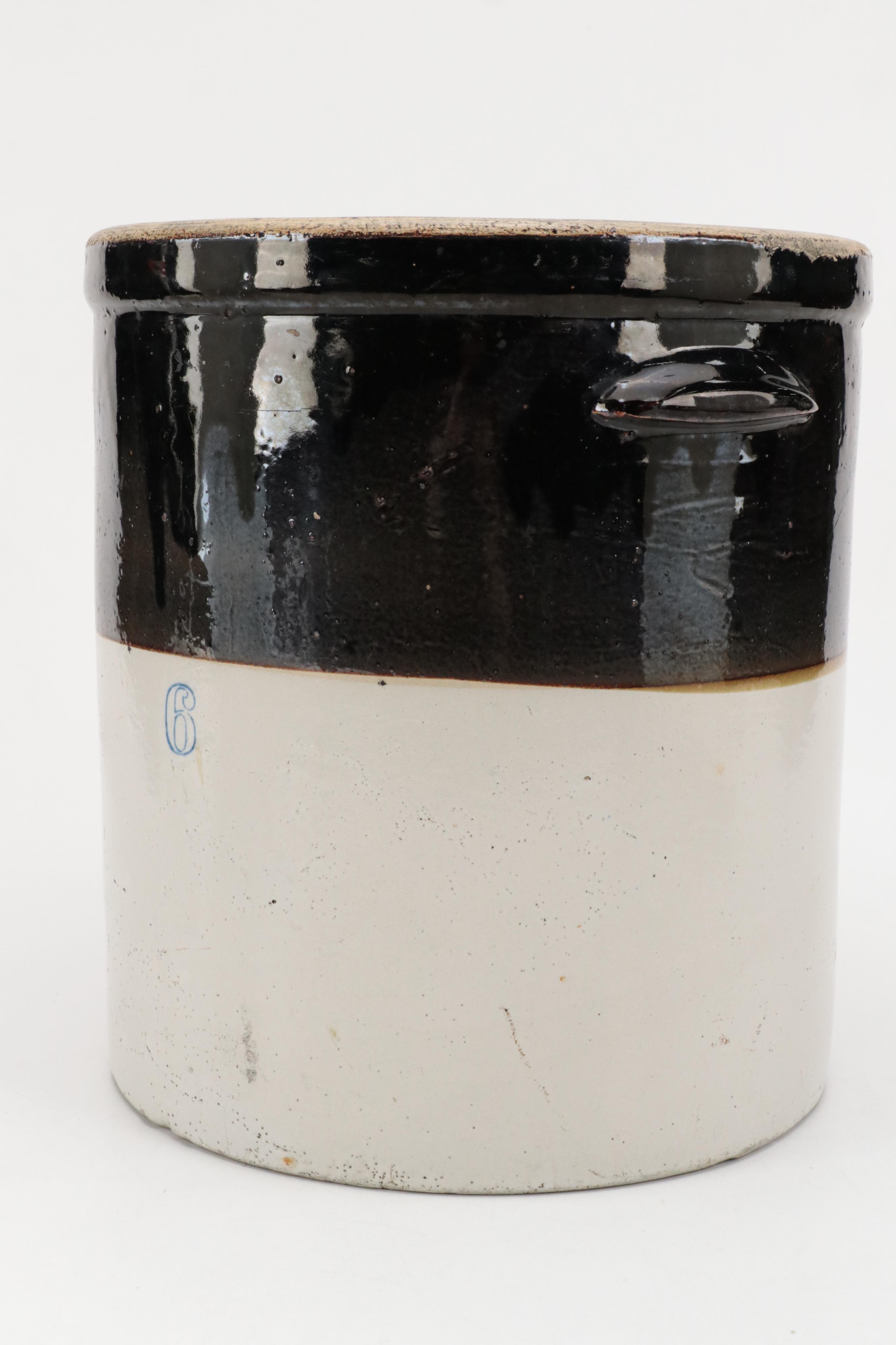 Six Gallon Two Tone Stoneware Crock, Early to Mid-20th Century | EBTH