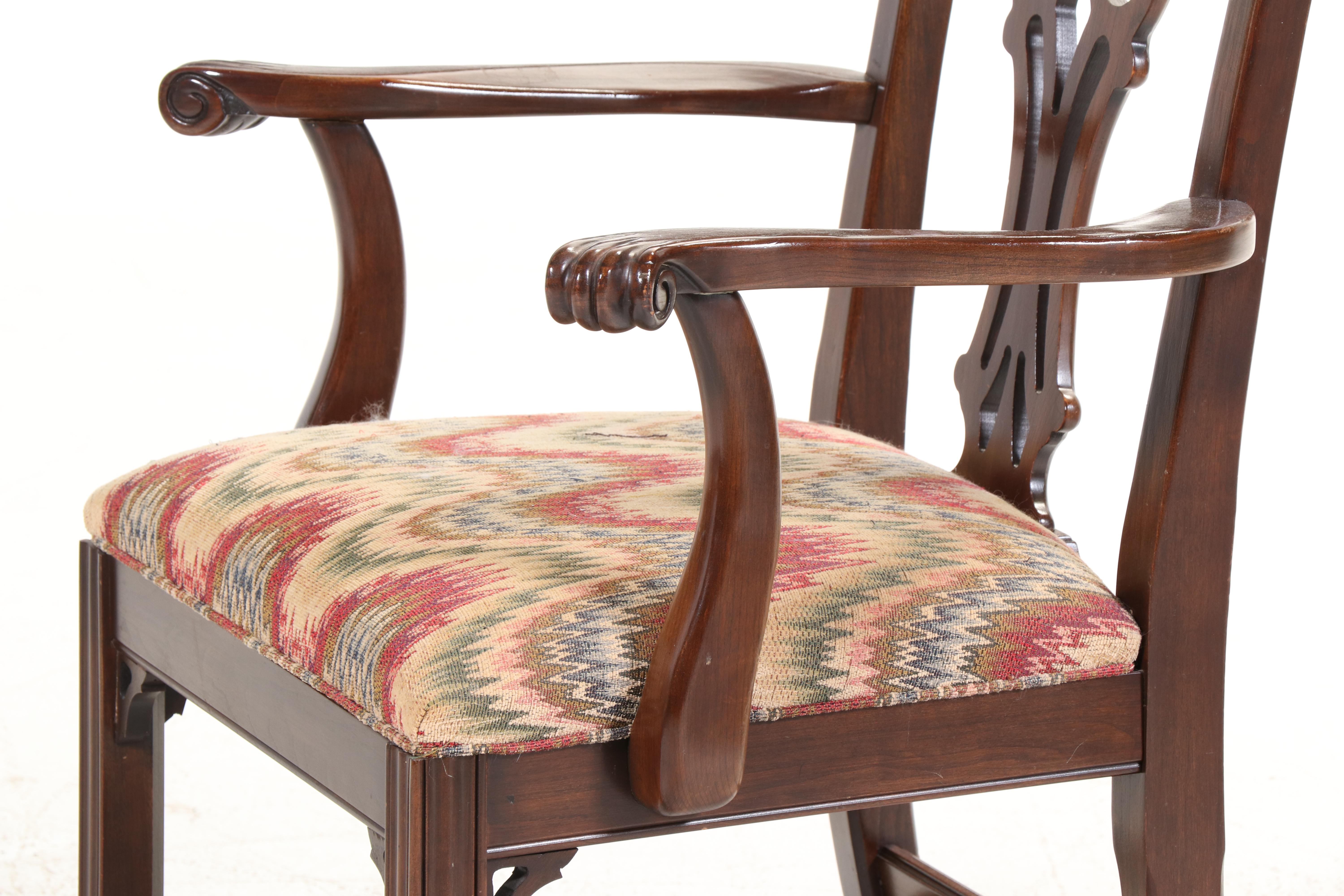 Nine-Piece Dining Set with Sheraton Style Table and Chippendale Style ...