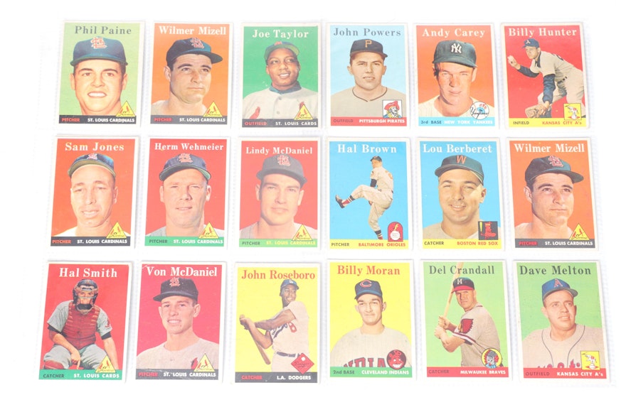 Seventy-nine 1958 Topps Baseball Cards | Ebth