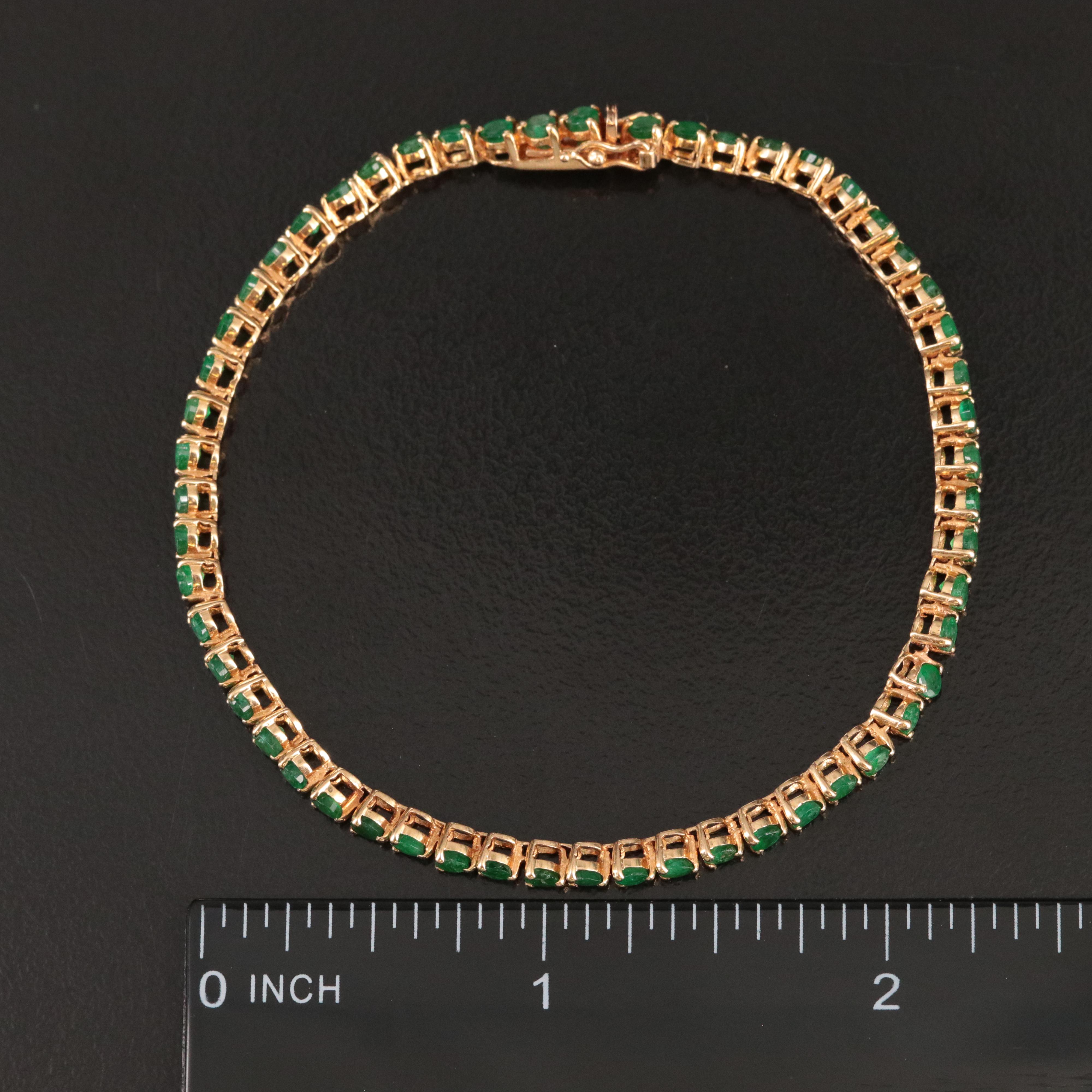 14K Emerald Line Bracelet | EBTH