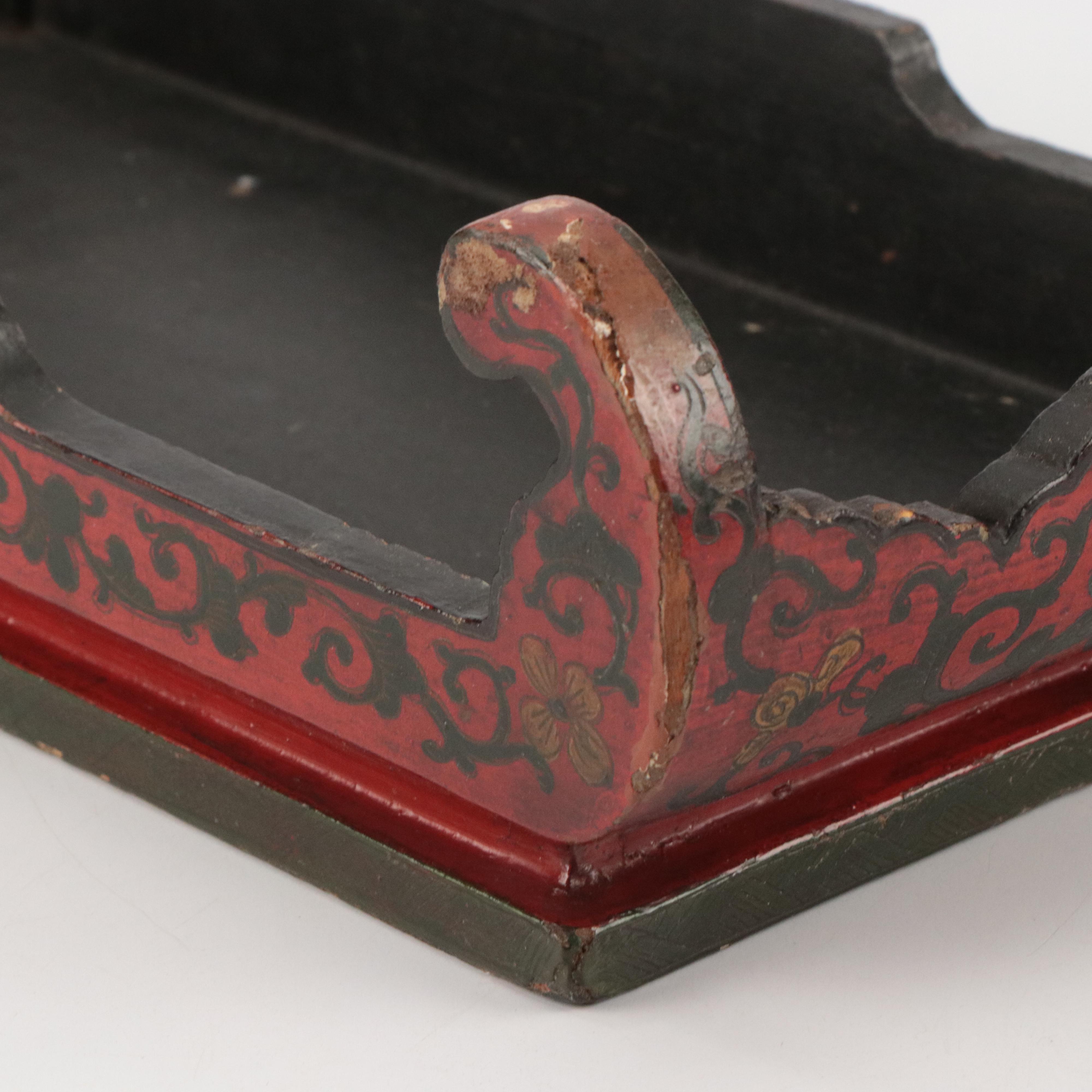Chinese Red and Black Lacquerware Low Table | Everything But The House