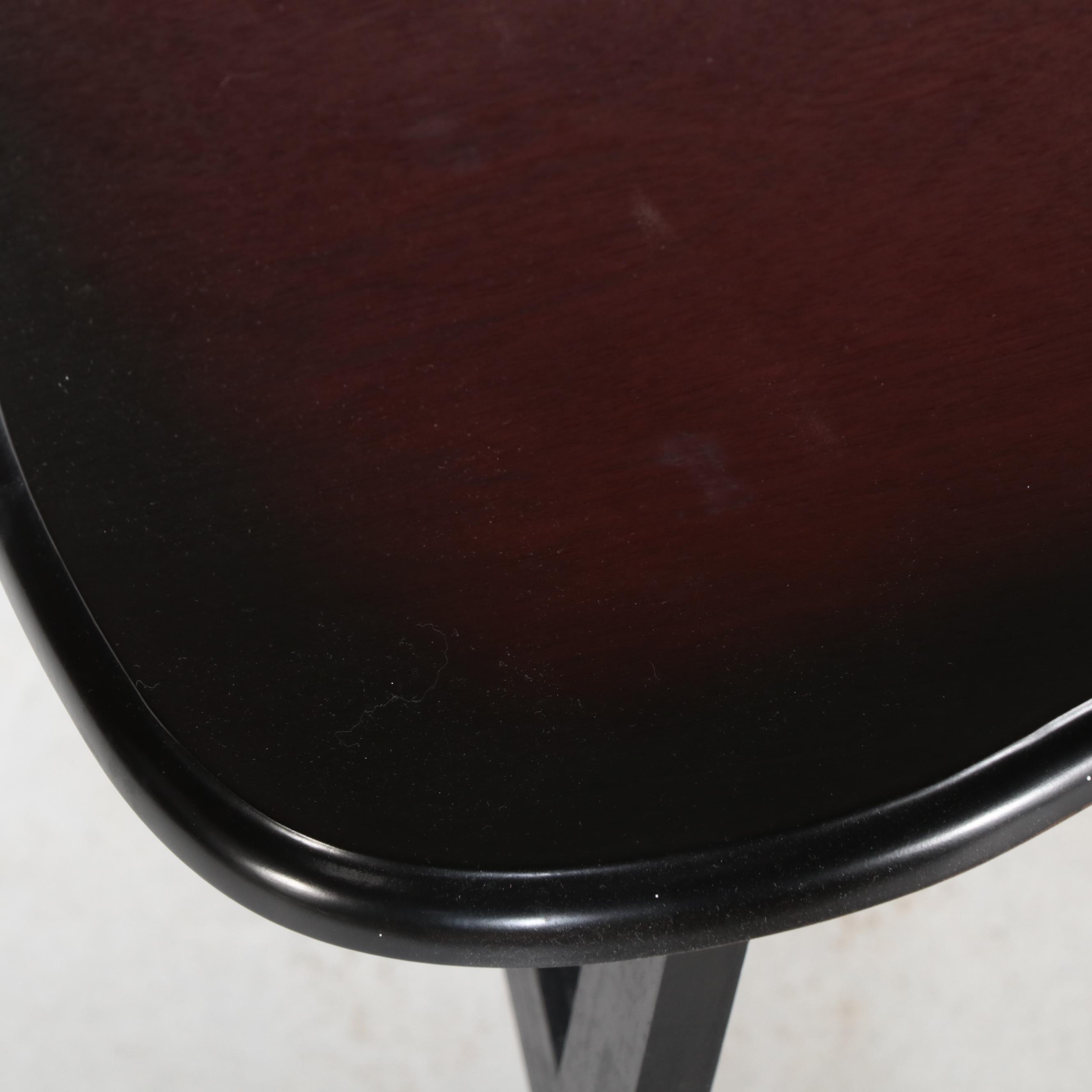 Federal Style Walnut Finish Wooden Personal Folding Tables with Storage ...