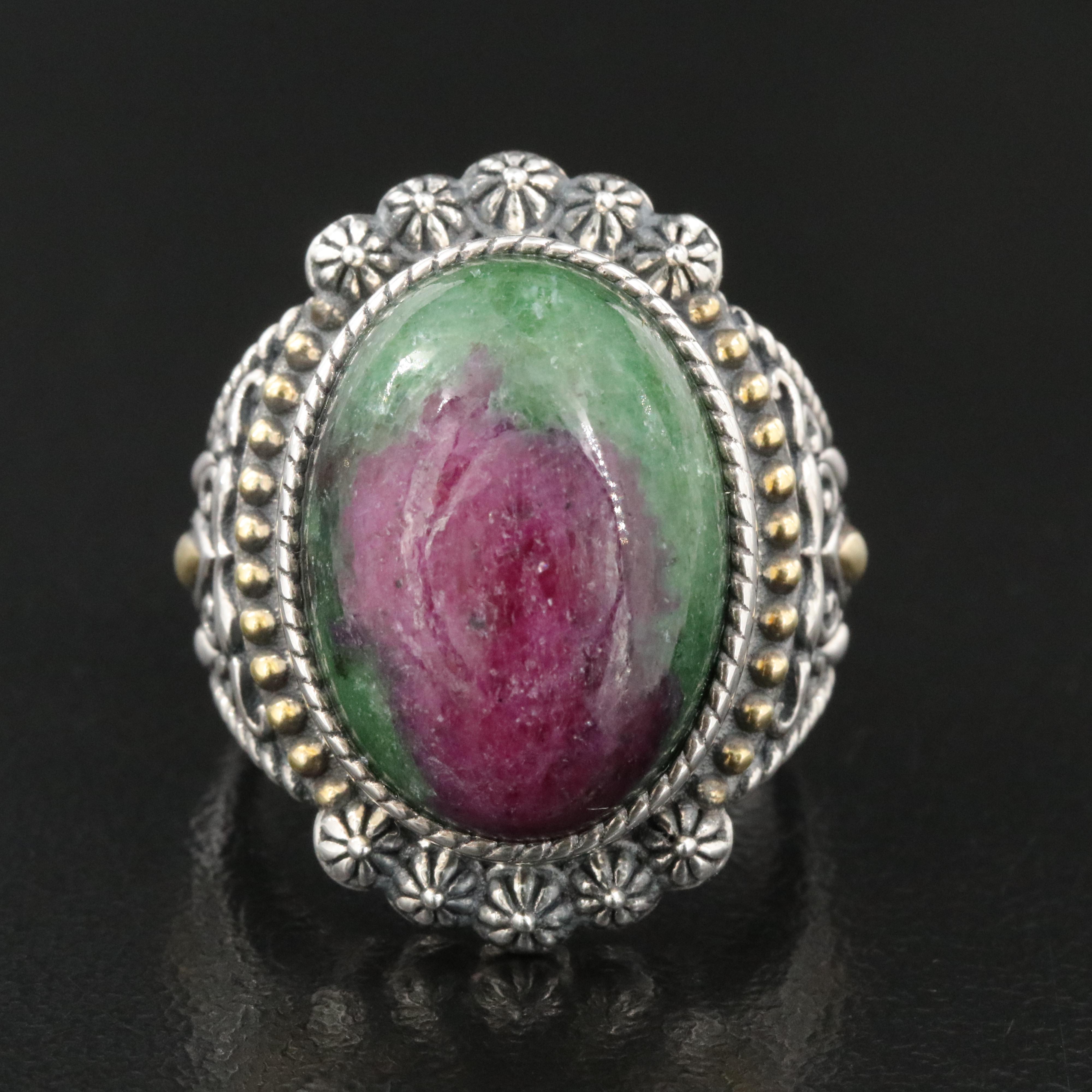 Sterling Ruby in Zoisite Solitaire Ring | EBTH