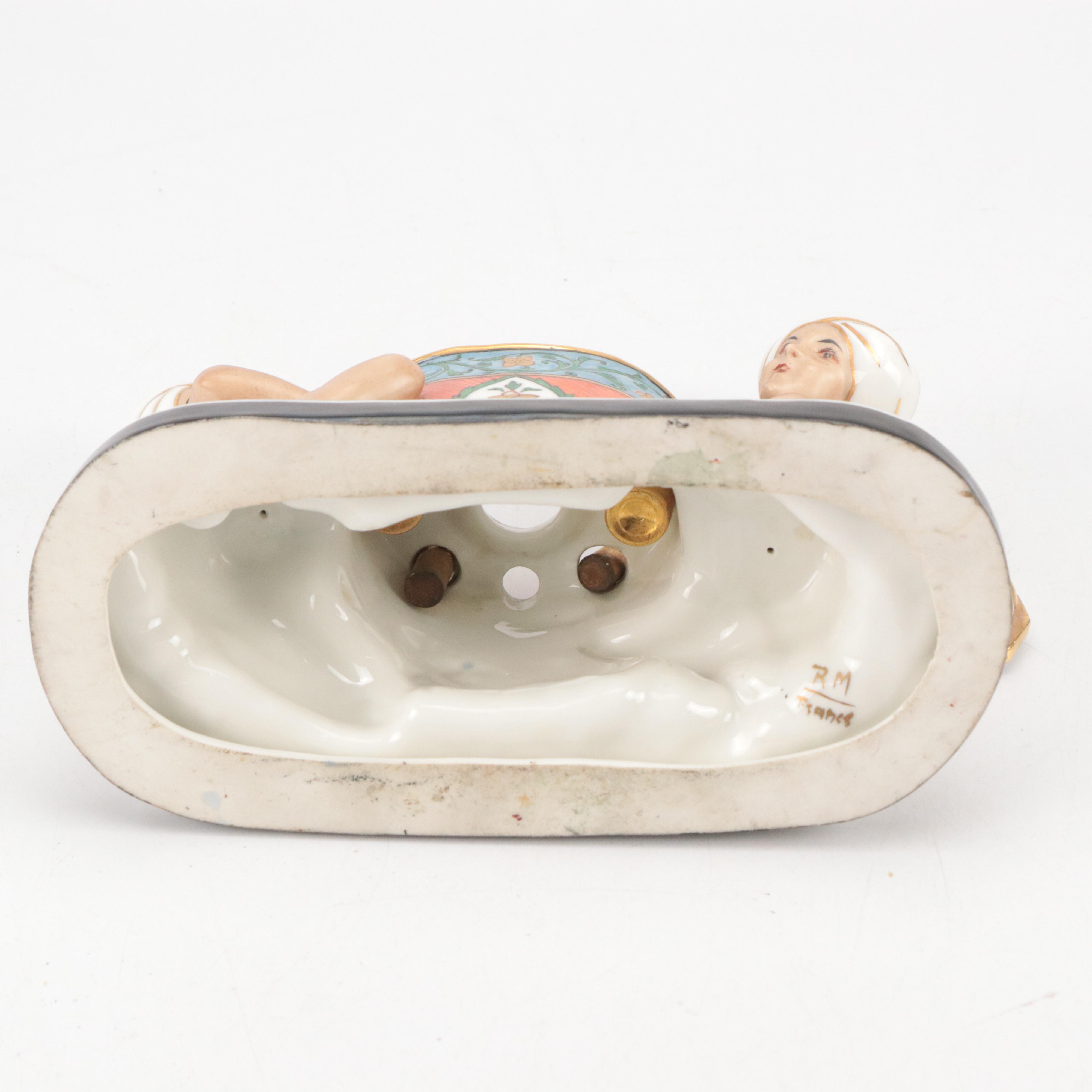 French Art Nouveau Style Porcelain Inkwell, Late 19th/Early 20th ...