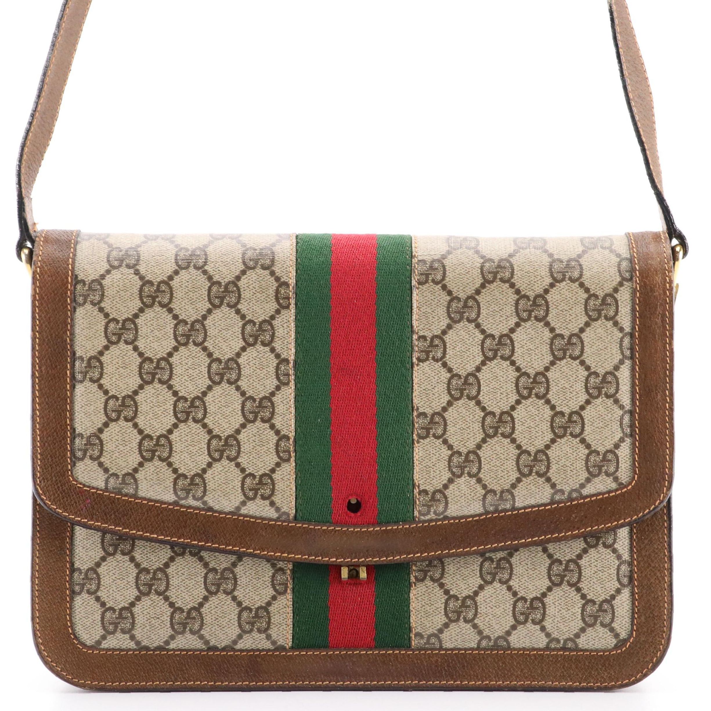 Gucci Accessory Collection Web Stripe Bag in GG Supreme Canvas ...