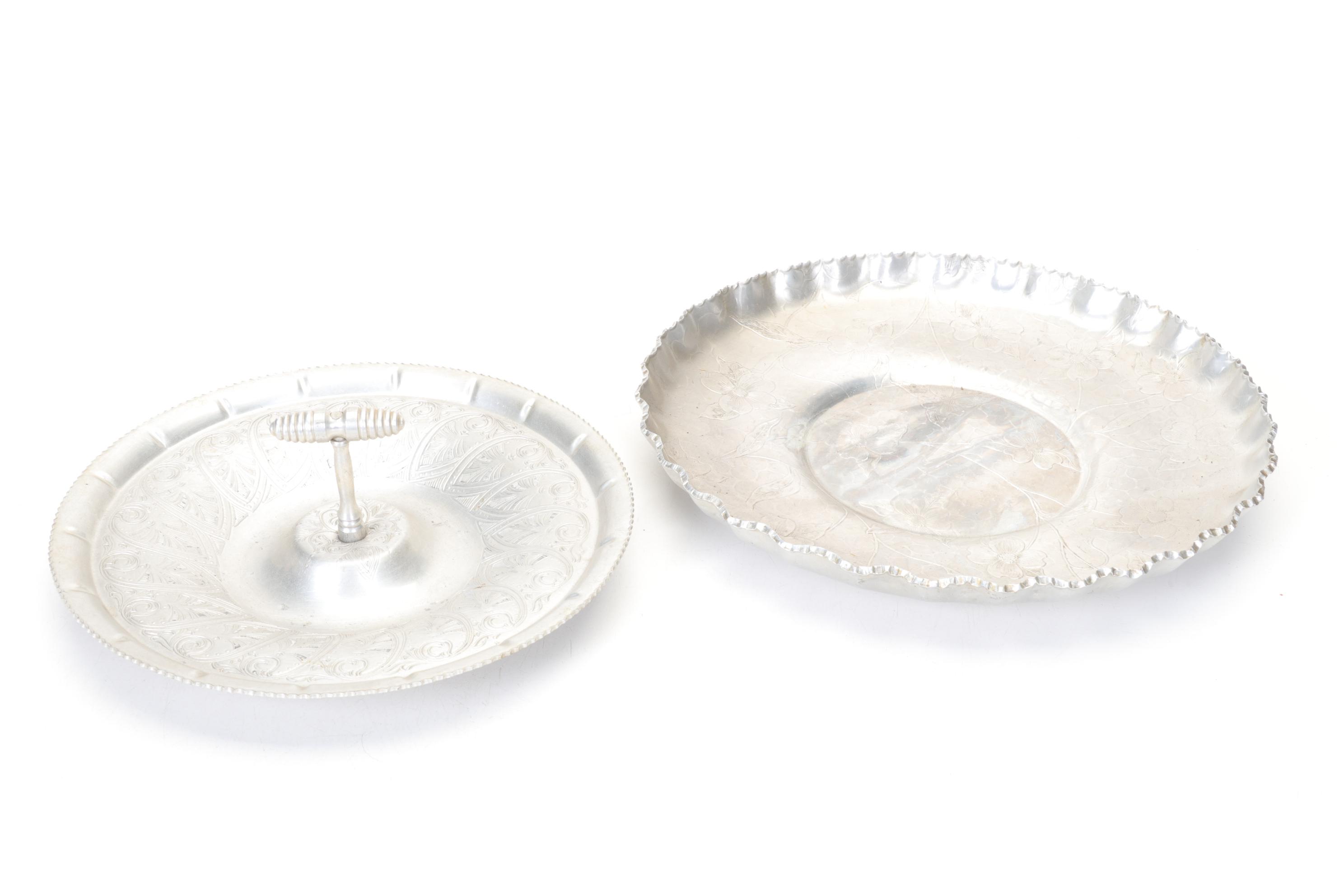 Wagner 5 Quart Cast Aluminum Teapot with Aluminum Platters and Bowls ...