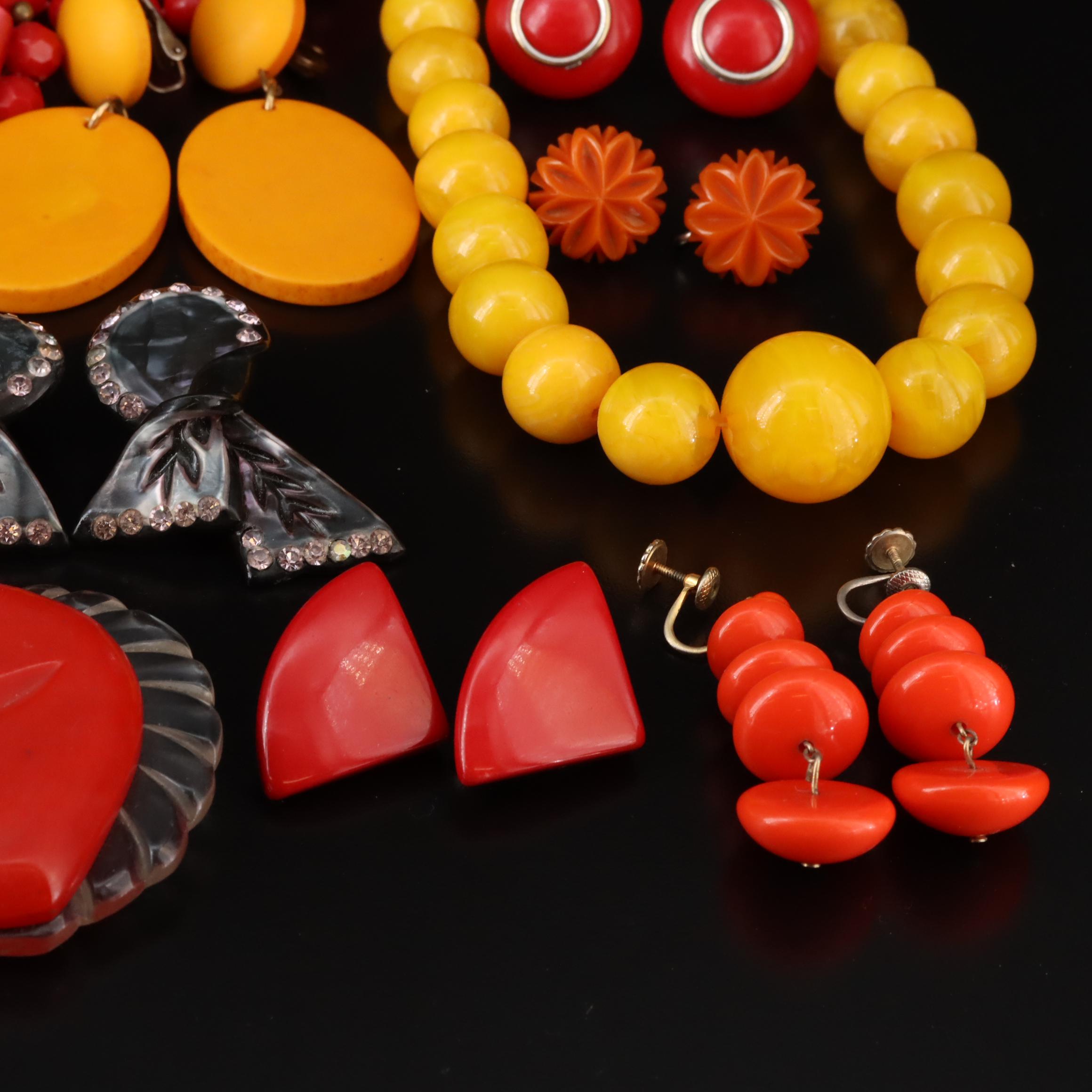 Tomato Bakelite & Lucite Horse Brooch Featured in Vintage Jewelry Collection | Everything But ...