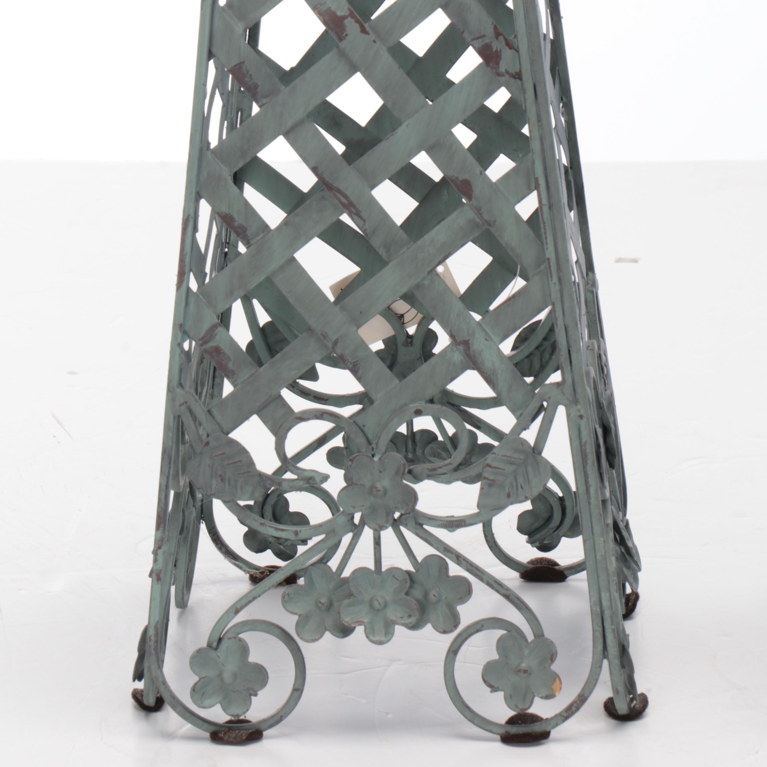 Pair of Forced Patina Copper and Wrought Iron Obelisks | Everything But ...