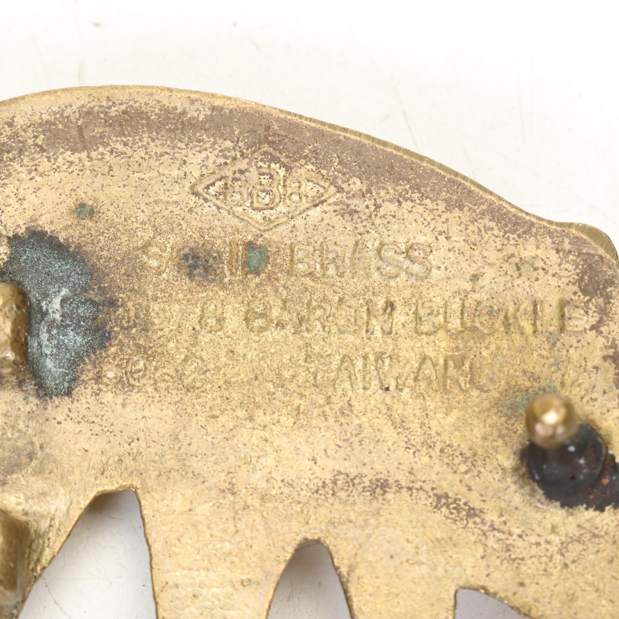 Brass Kinetic Bears Balancing on Cobra, Pig Belt Buckle, Bells, and ...