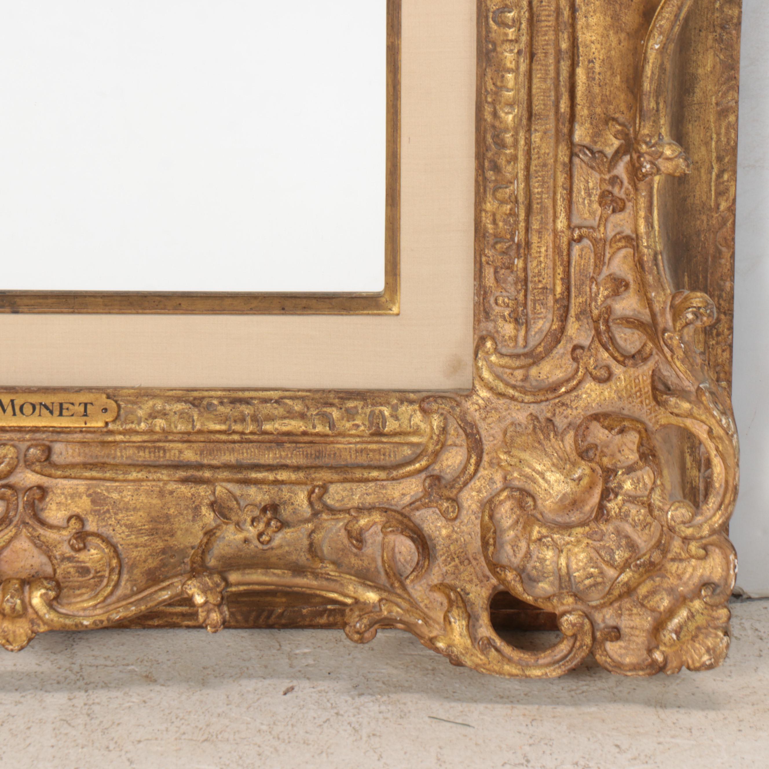 Gilt Carved Wood and Gesso-Framed Mirror with Claude Monet Association ...