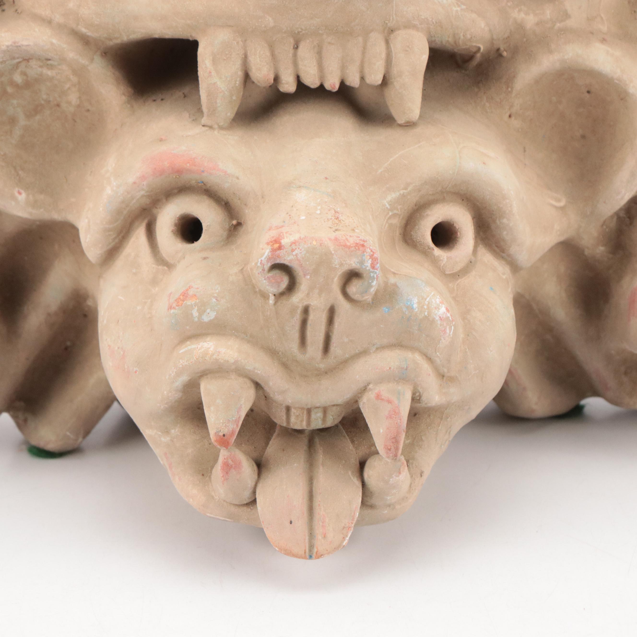 Mexican Earthenware Mayan Style Camazotz Bat Deity Sculpture ...