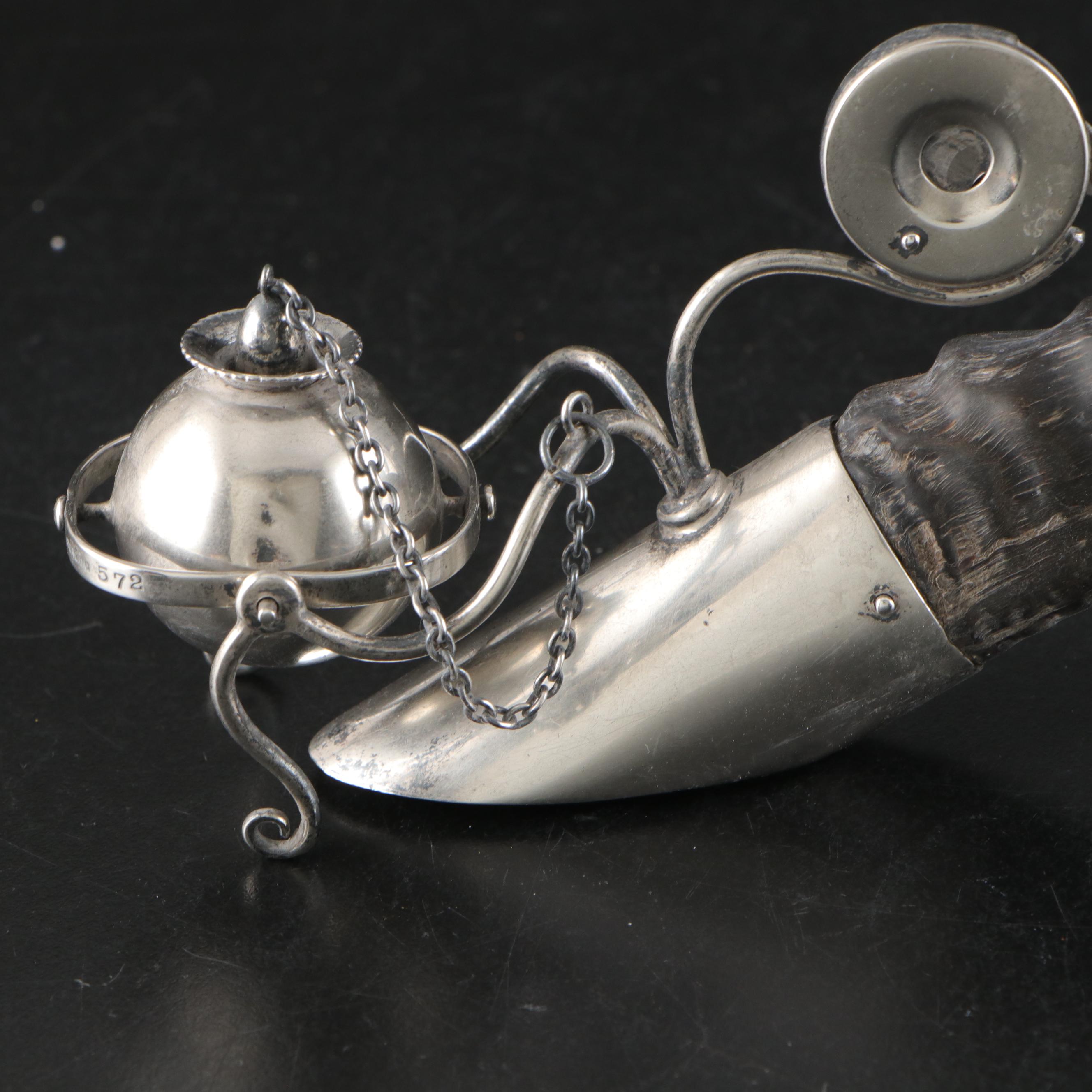 Gimbal Style Tiffany & Co. Sterling Silver and Horn Cigar Lighter Oil ...