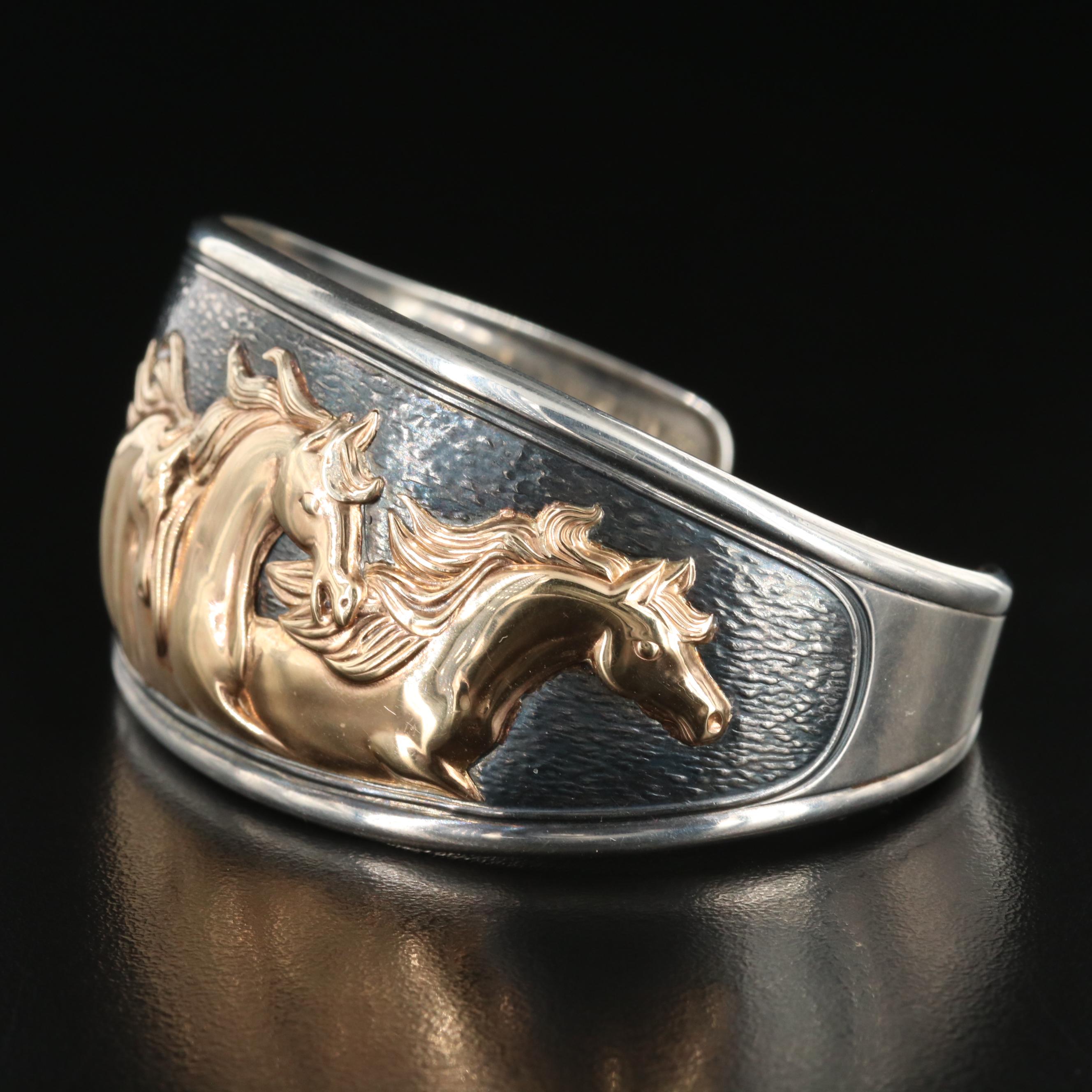 Kabana Sterling Horse Cuff with 14K Accents | Everything But The House
