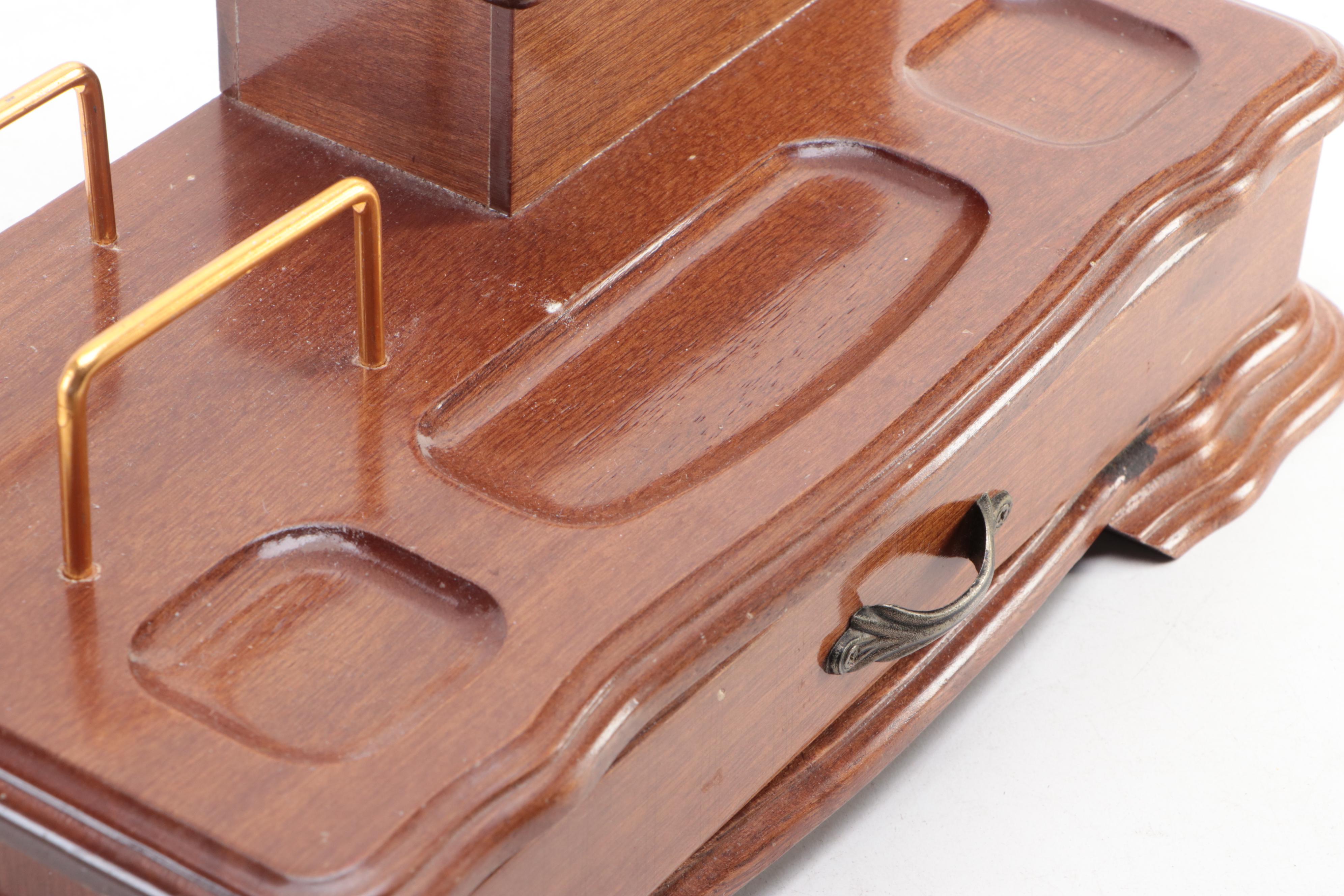 Wooden and Other Jewelry Box with Montreal Souvenir Album and Table ...