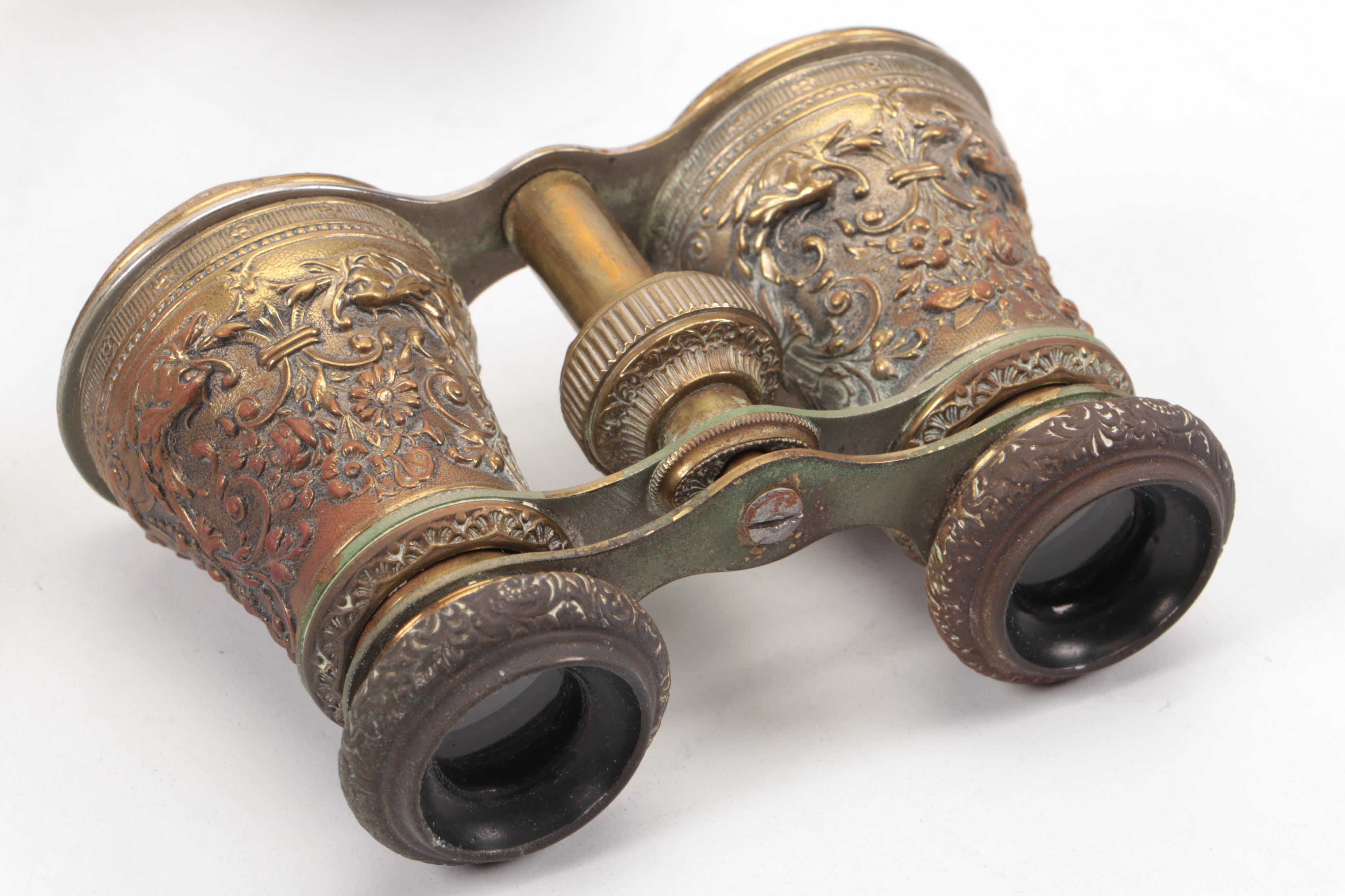 Julius King Optical Co. Opera Glasses, Binoculars, Gold Filled Parasol ...