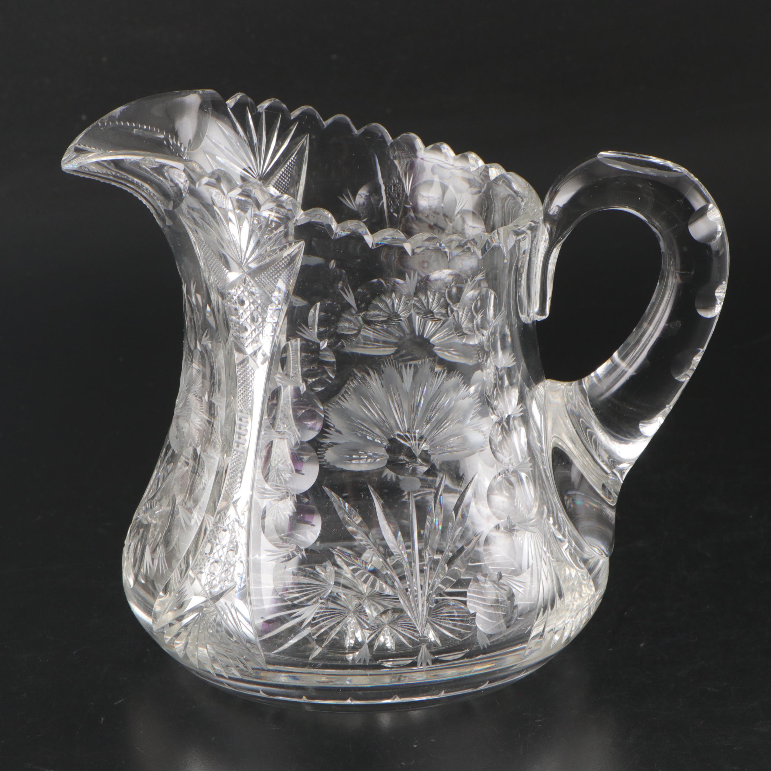 American Brilliant Cut Glass Pitchers, Late 19th to Early 20th Century ...