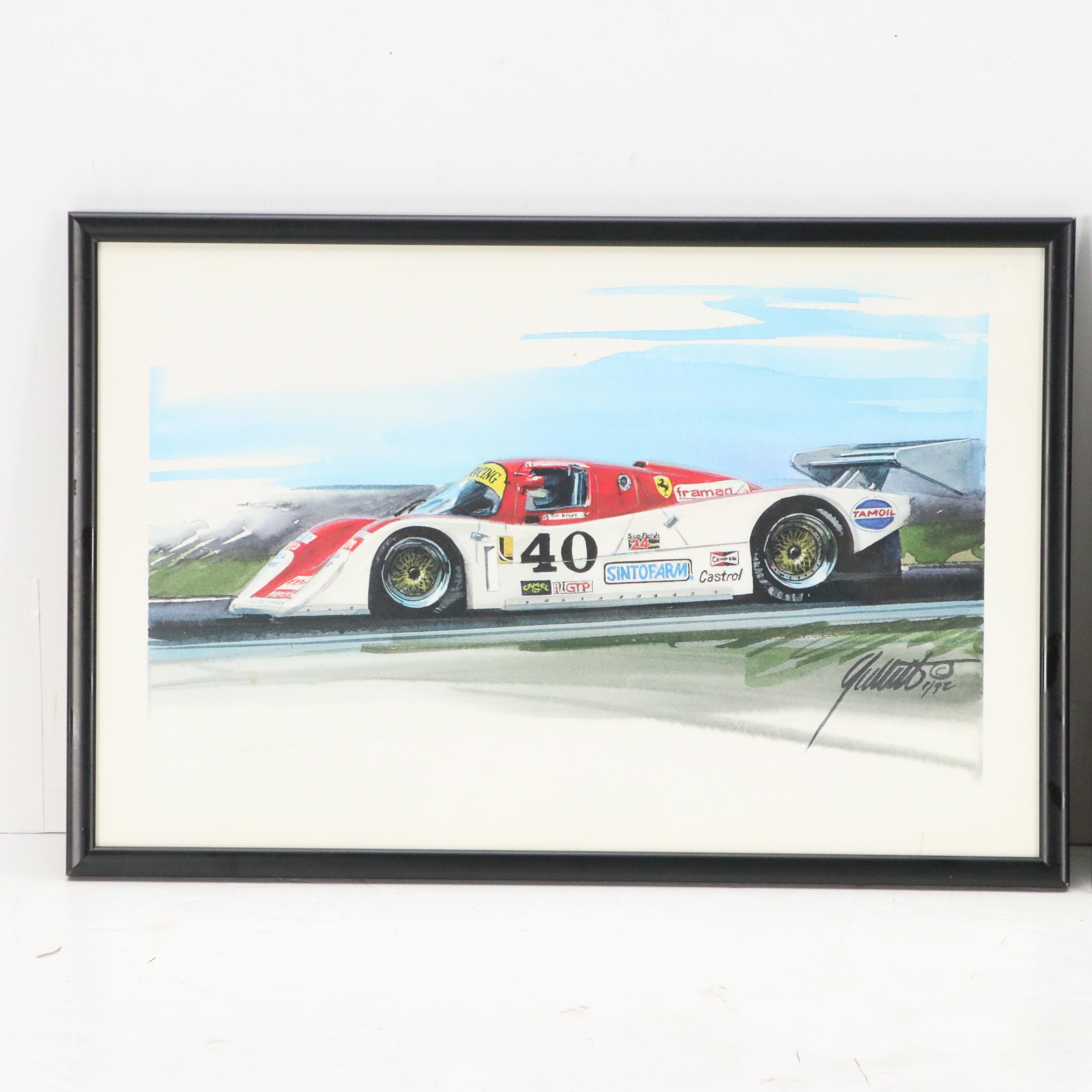 Ed Gullet Digital Prints of Ferrari GTP and BMW GT Race Cars ...
