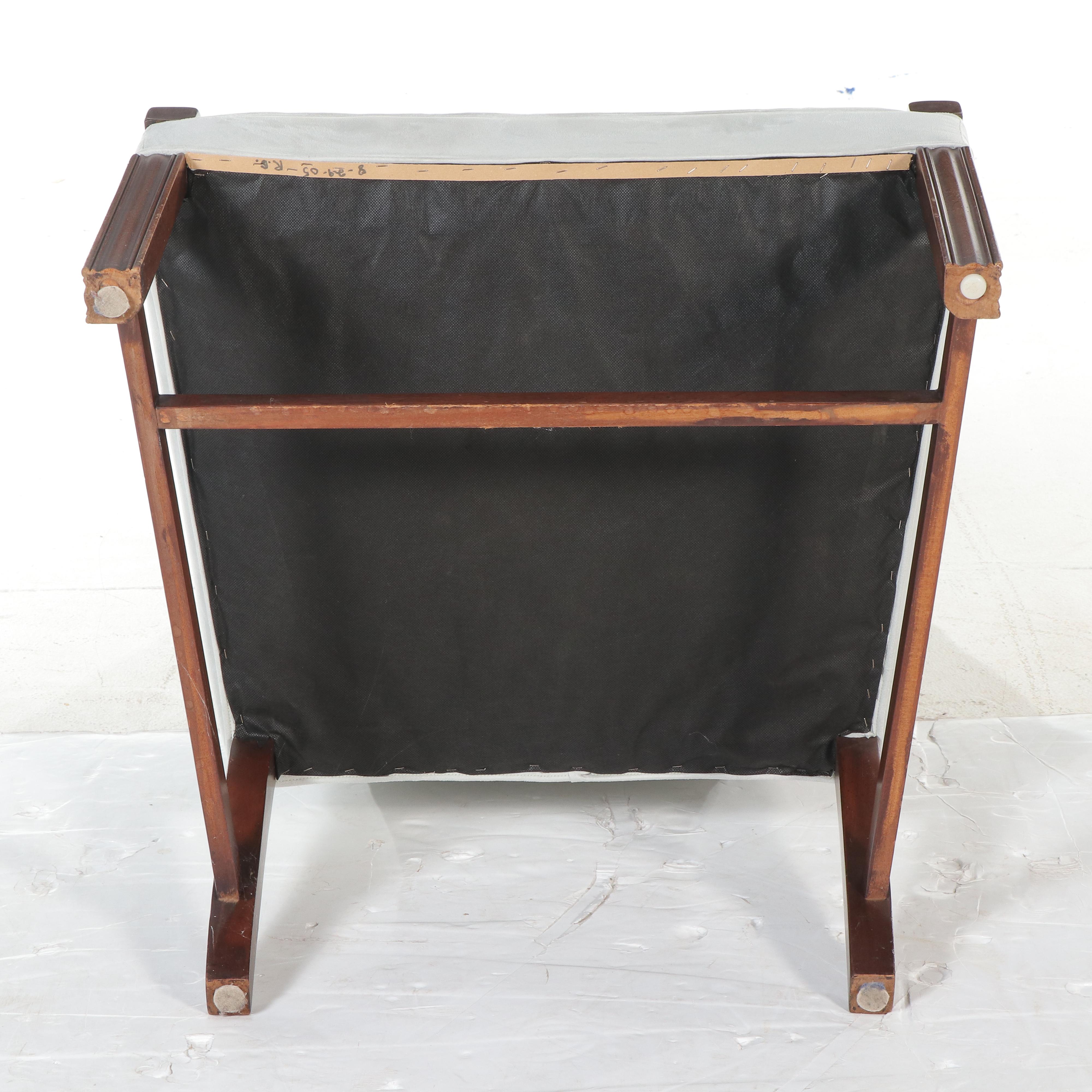 Chippendale Style Mahogany and Custom-Upholstered Lolling Chair ...