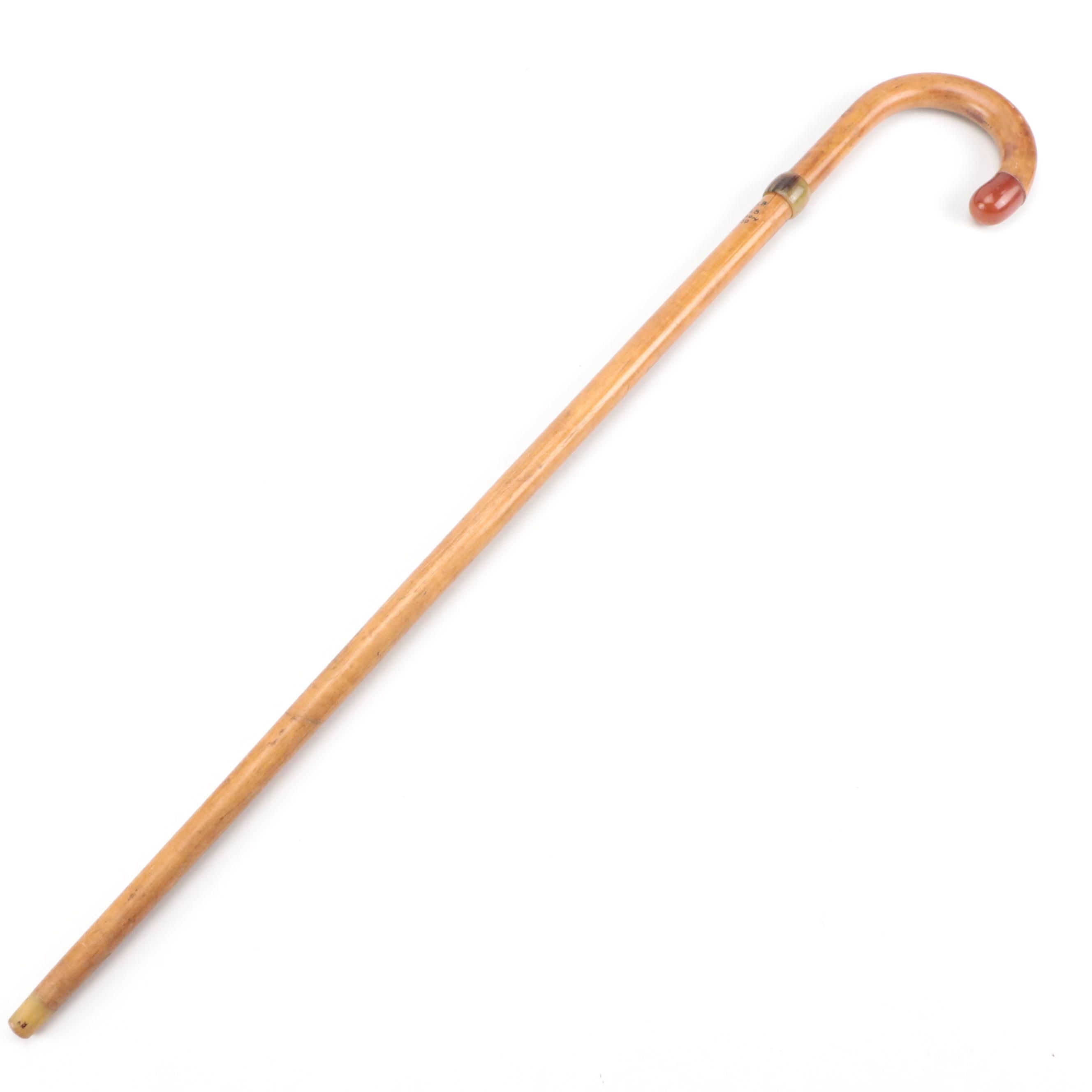 Politician Alben Barkley English Resin Tipped Cane with Horn Ring ...