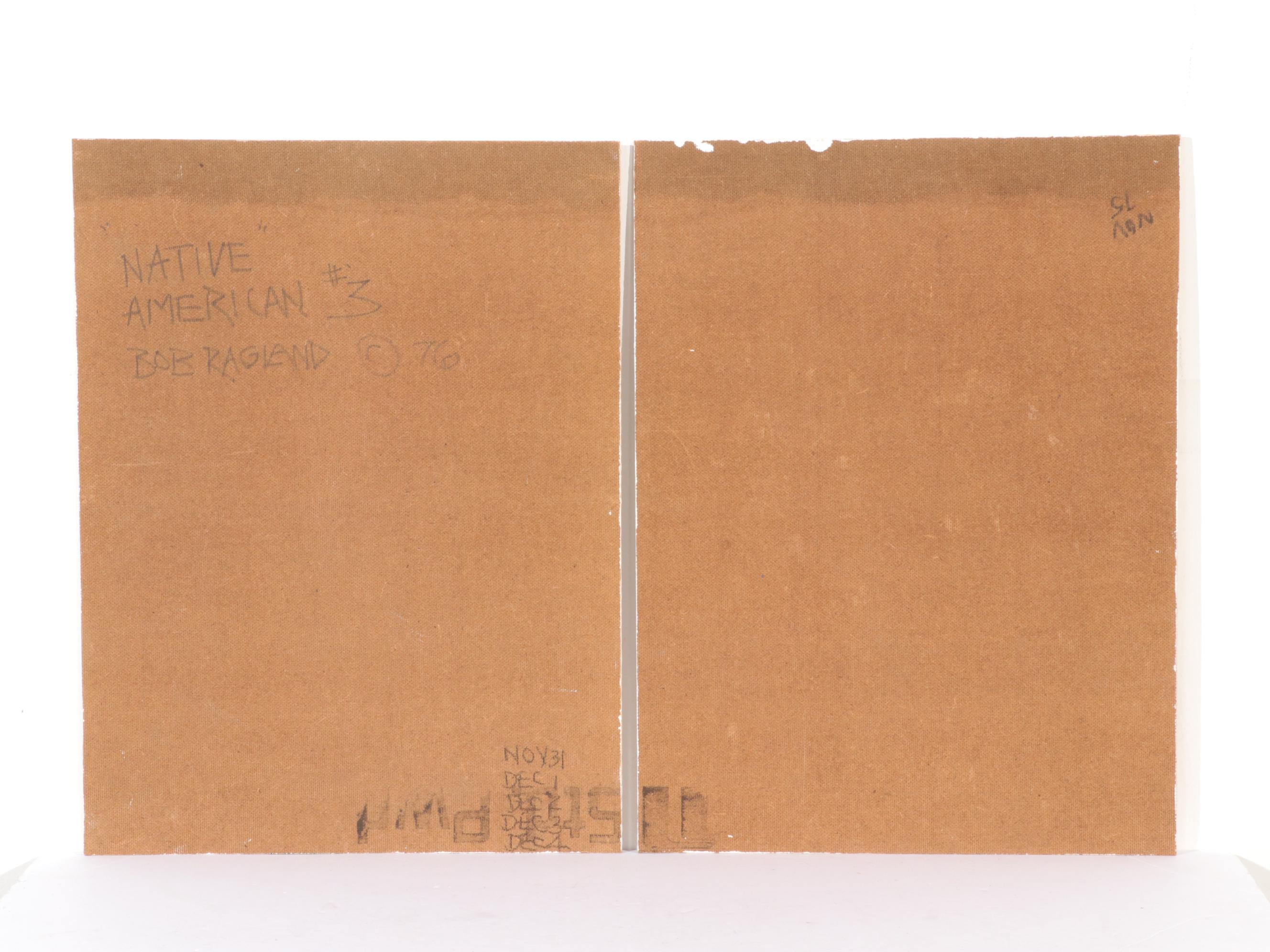 Bob Ragland Native American Portrait Oil Paintings, Late 20th Century ...