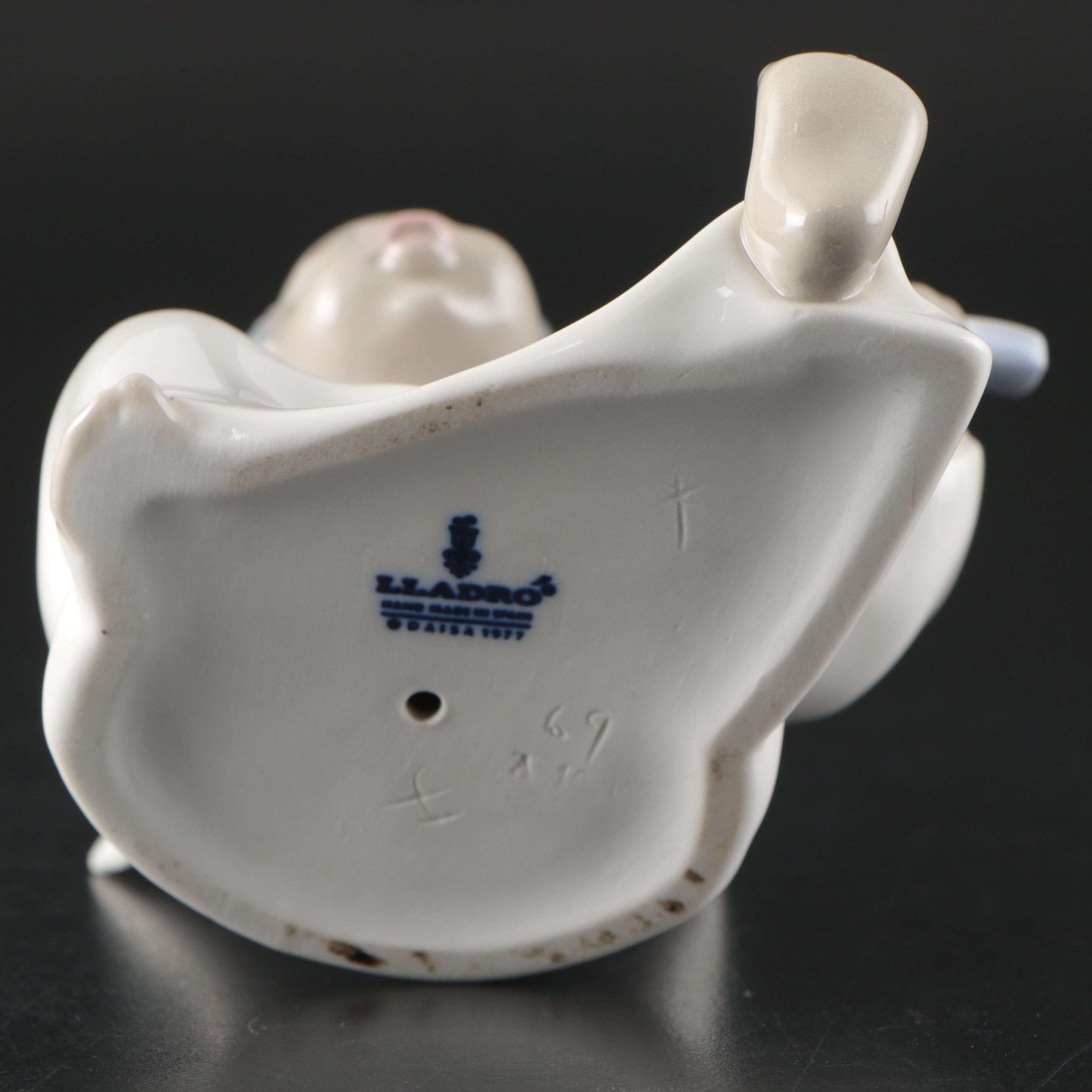 Lladró "Chinese Angel," "Angel with Flute," and "Angel" Porcelain ...