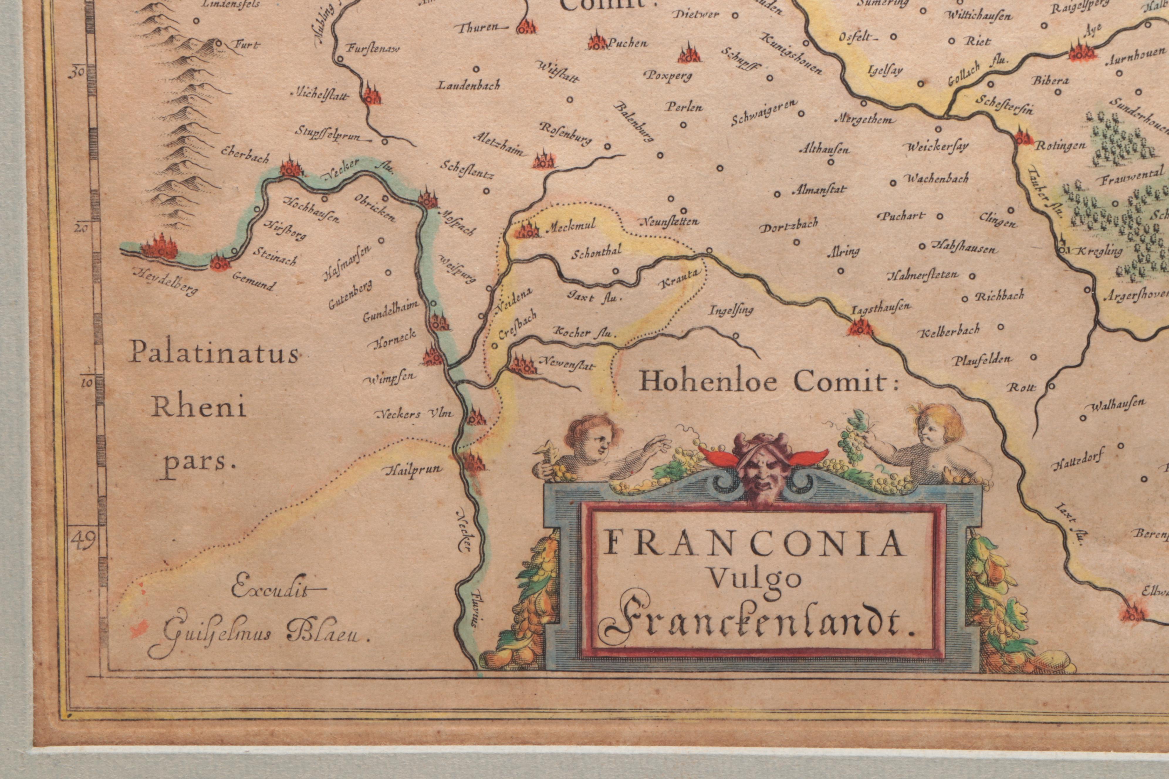 Willem Bleau Hand-Colored Engraving Map of Germany, c. 1635 ...