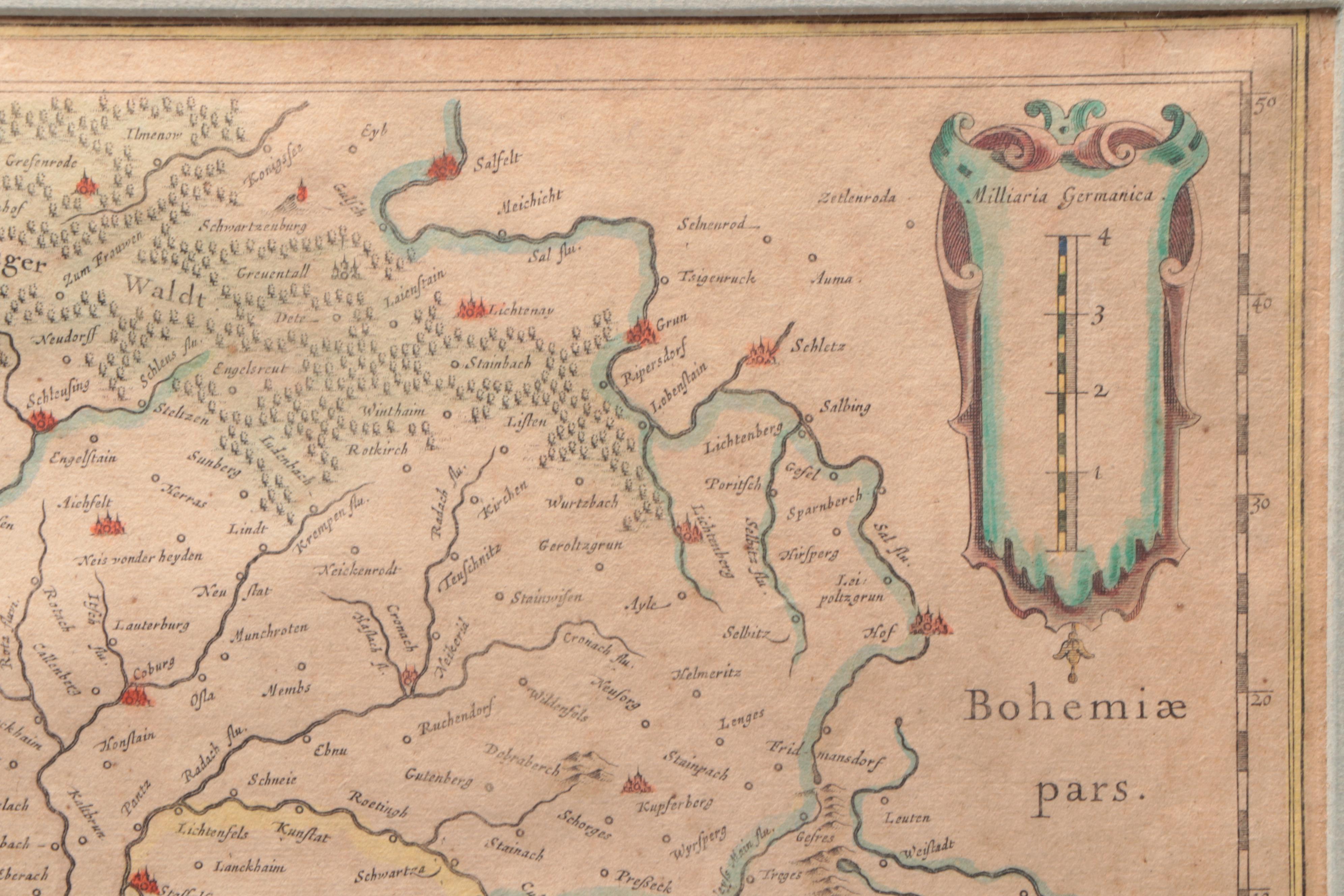 Willem Bleau Hand-Colored Engraving Map of Germany, c. 1635 ...