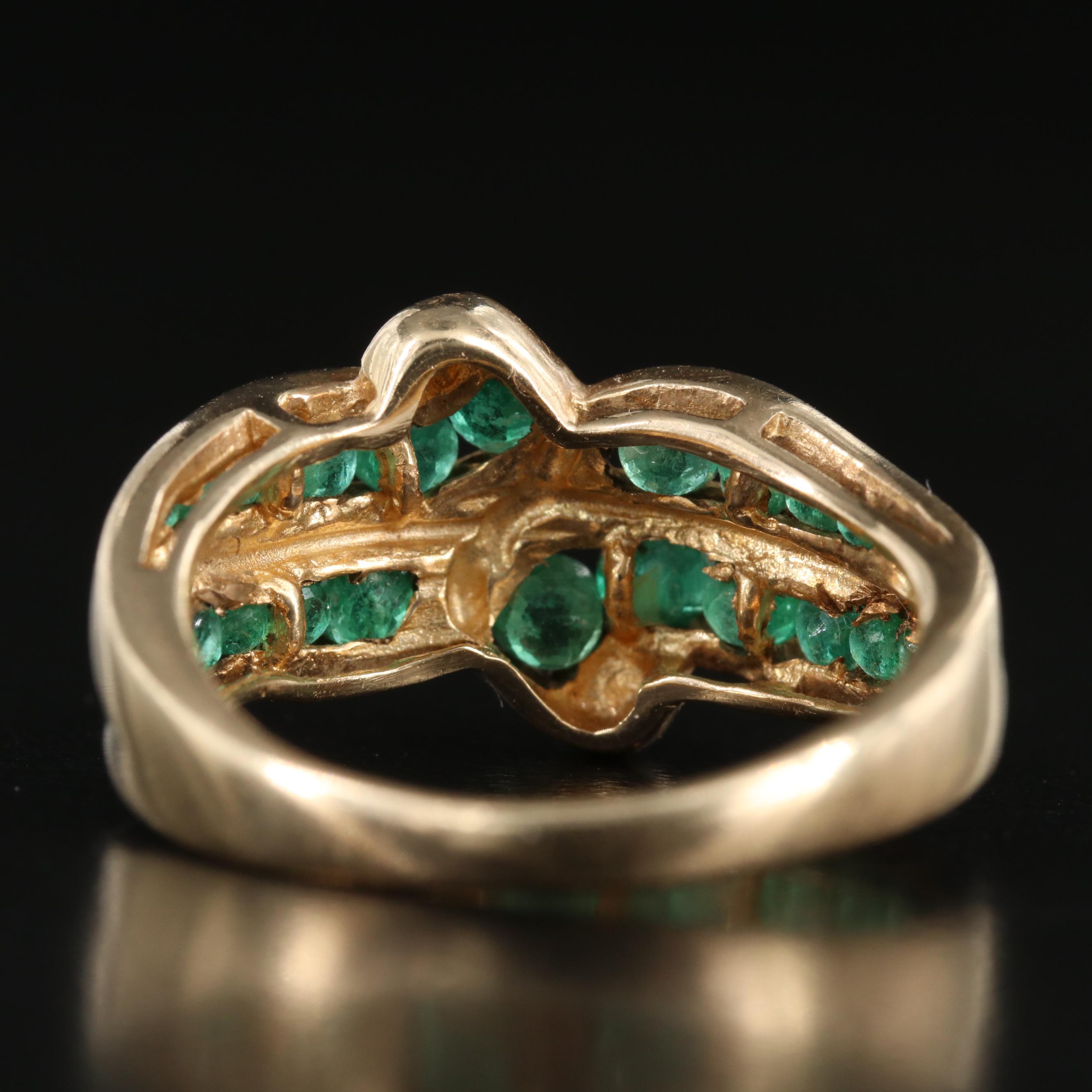 10K Emerald Scroll Ring | EBTH