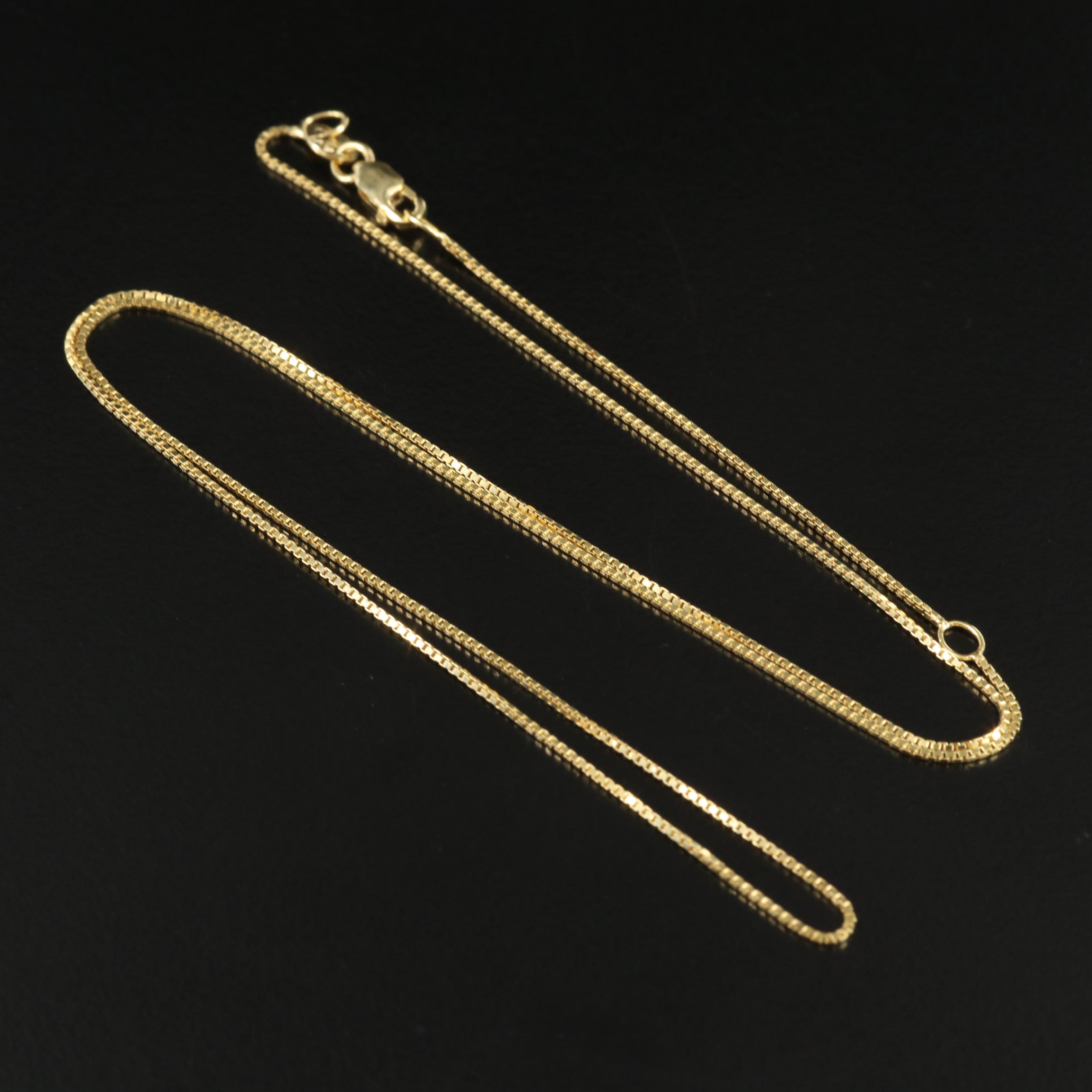 14K Box Chain Necklace | EBTH