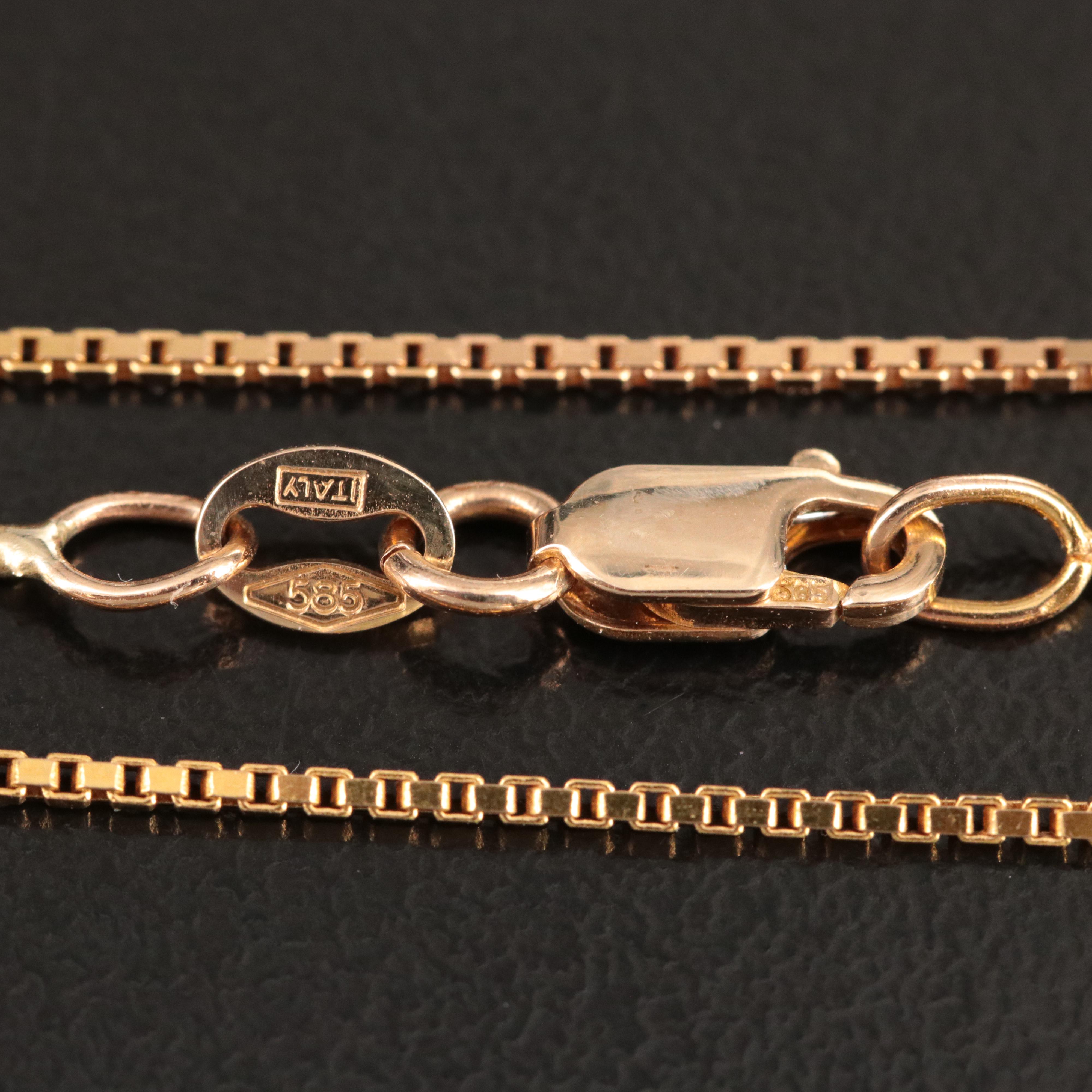 14K Floating Diamond and Ruby Enhancer Pendant on Box Chain ...