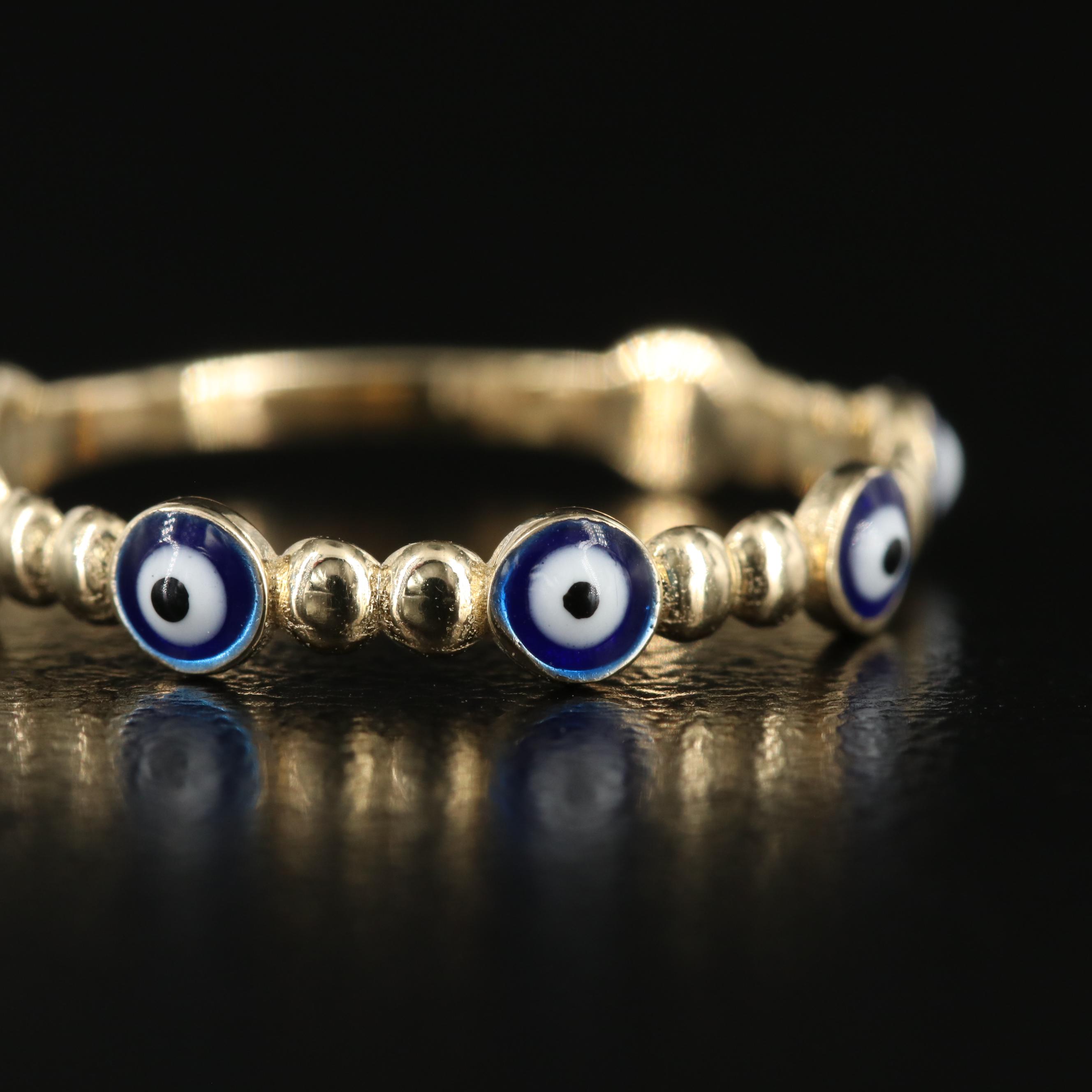 14K Enamel Evil Eye Bands | EBTH