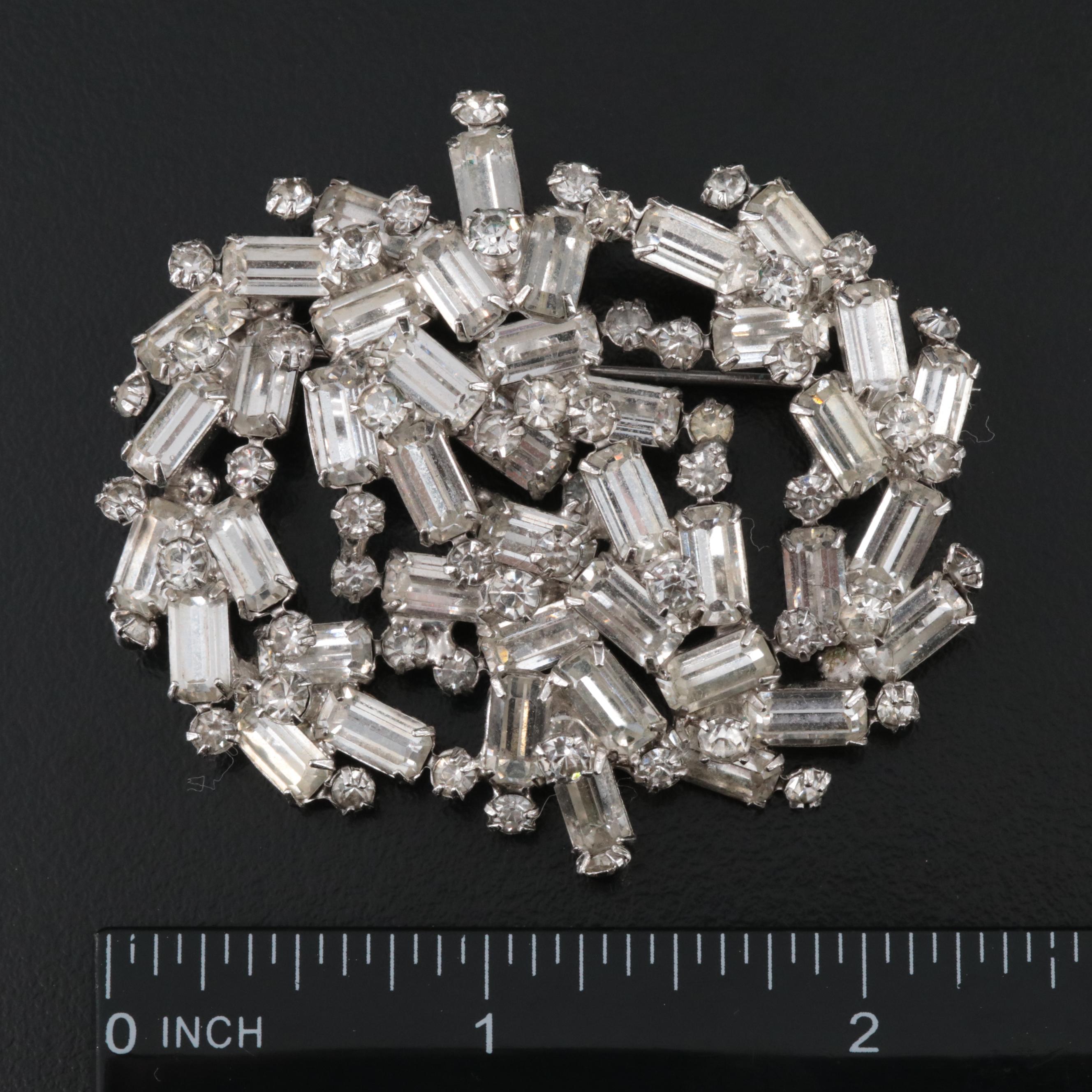 Vintage Jewelry Featuring Weiss Rhinestone Earrings and Brooch Set and ...