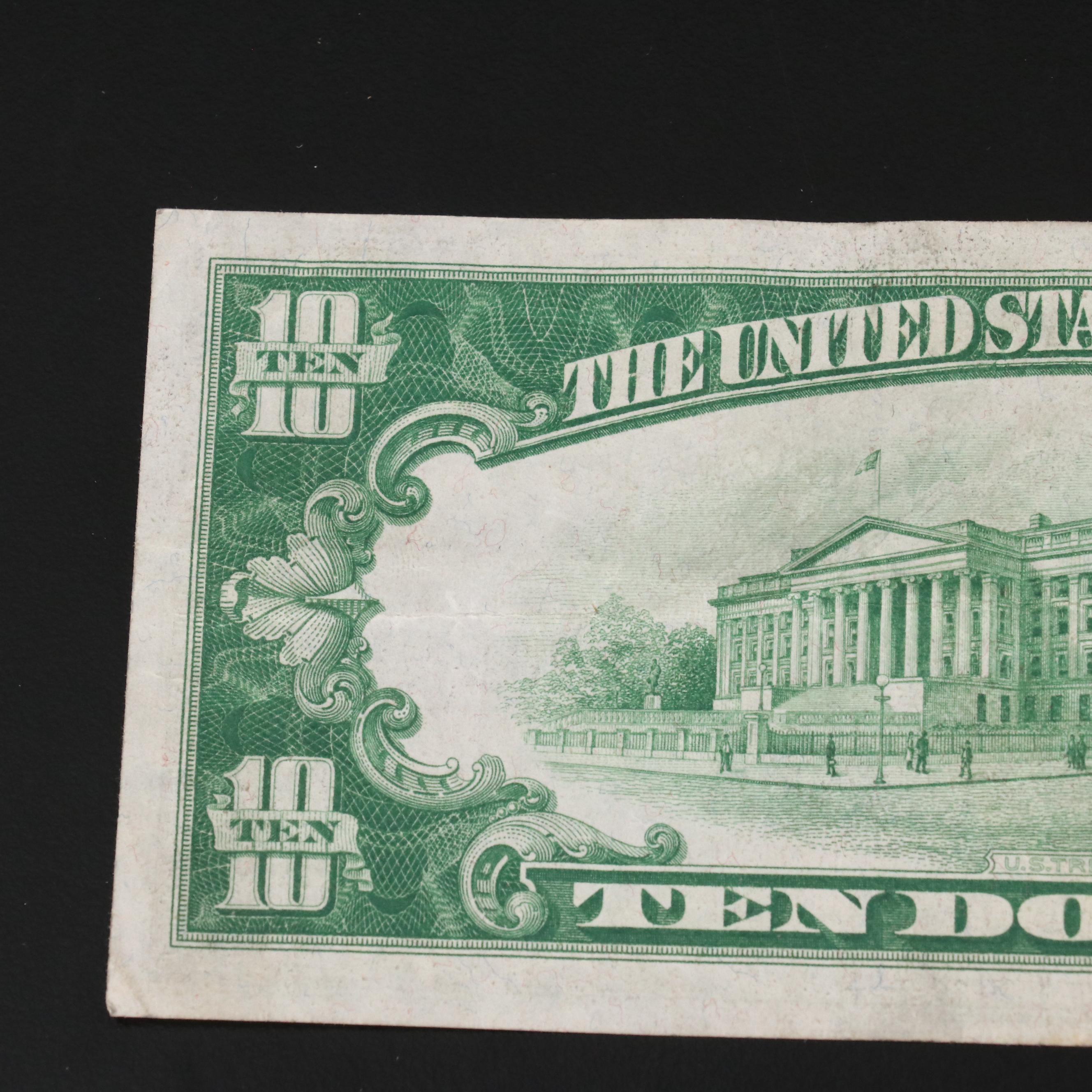 1934 Ten Dollar Federal Reserve Star Note | Everything But The House